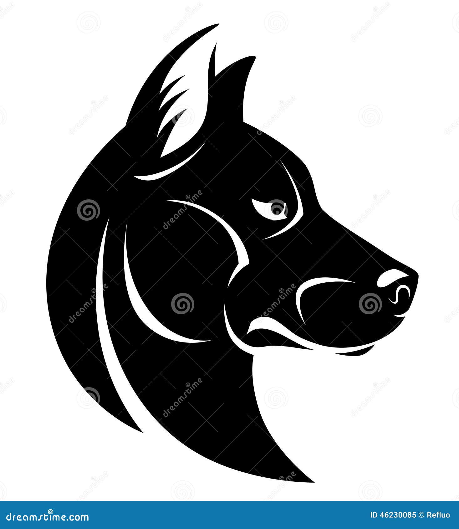 Dog Head Symbol Cartoon Vector | CartoonDealer.com #46230085