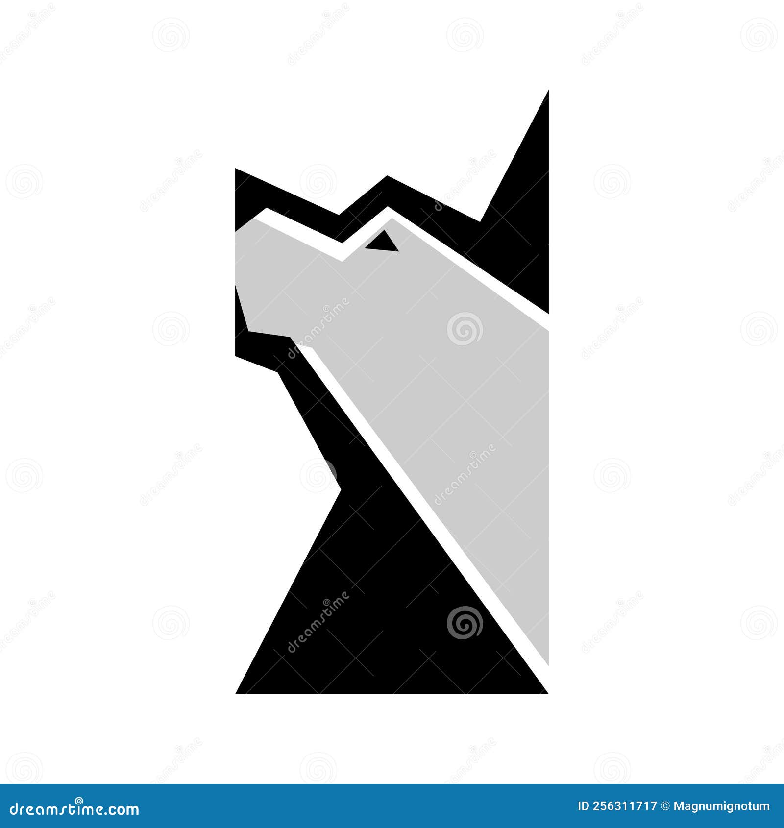 Dog Head Symbol on White Backdrop Stock Vector - Illustration of logo ...