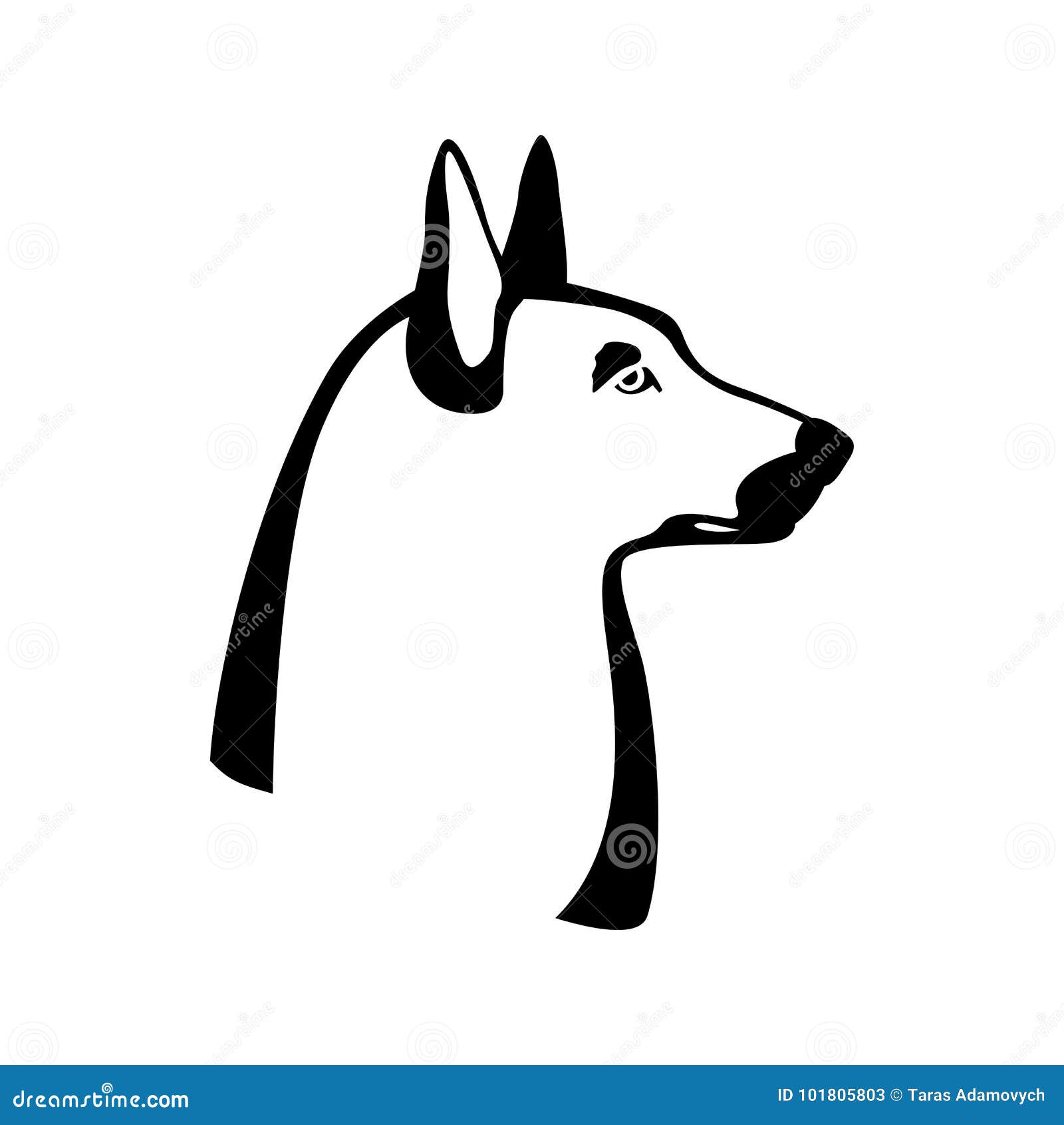 Dog Head Vector Illustration Profile Side Stock Vector - Illustration ...