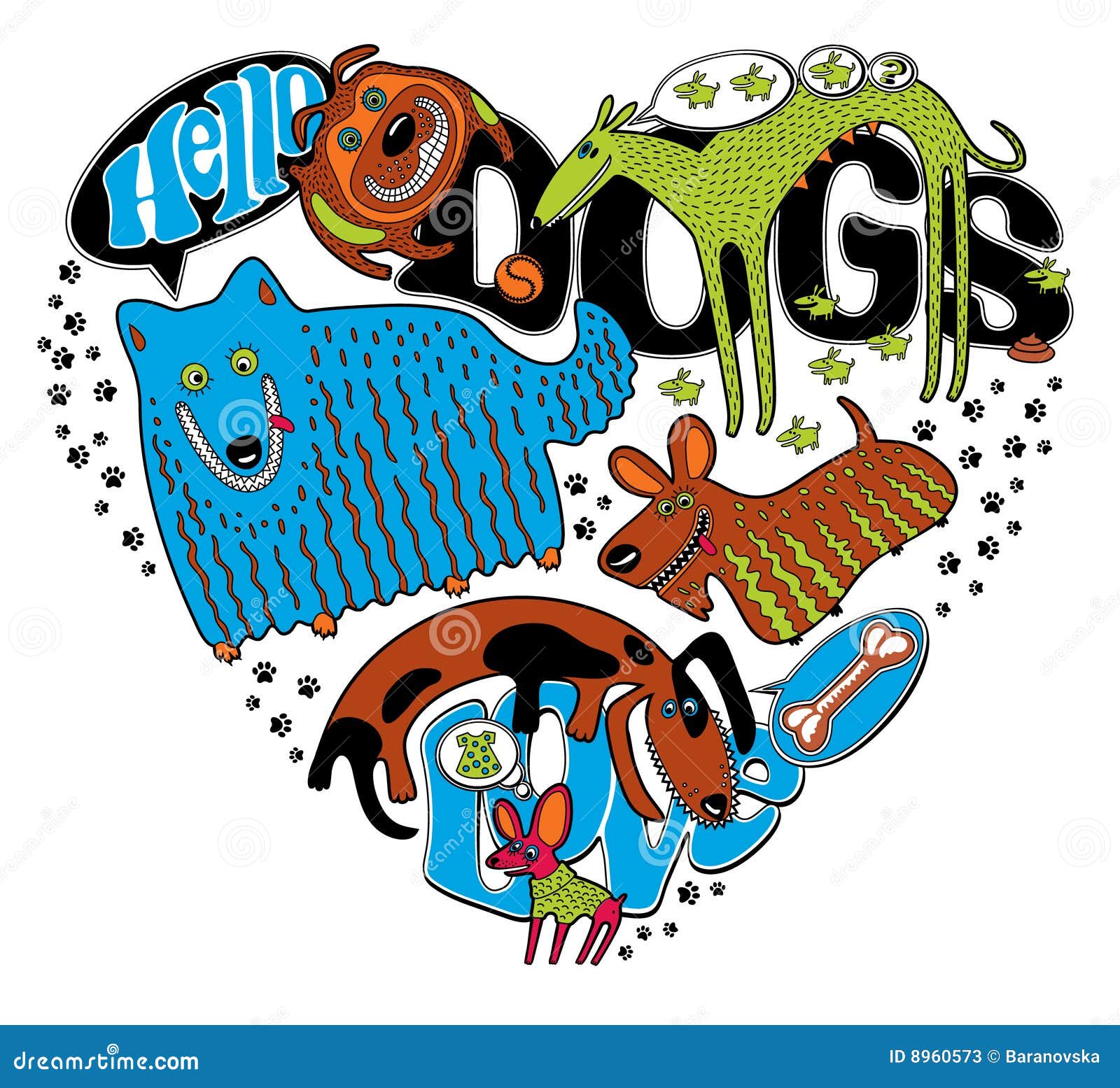 Dog heart stock vector. Illustration of obedient, friend - 8960573