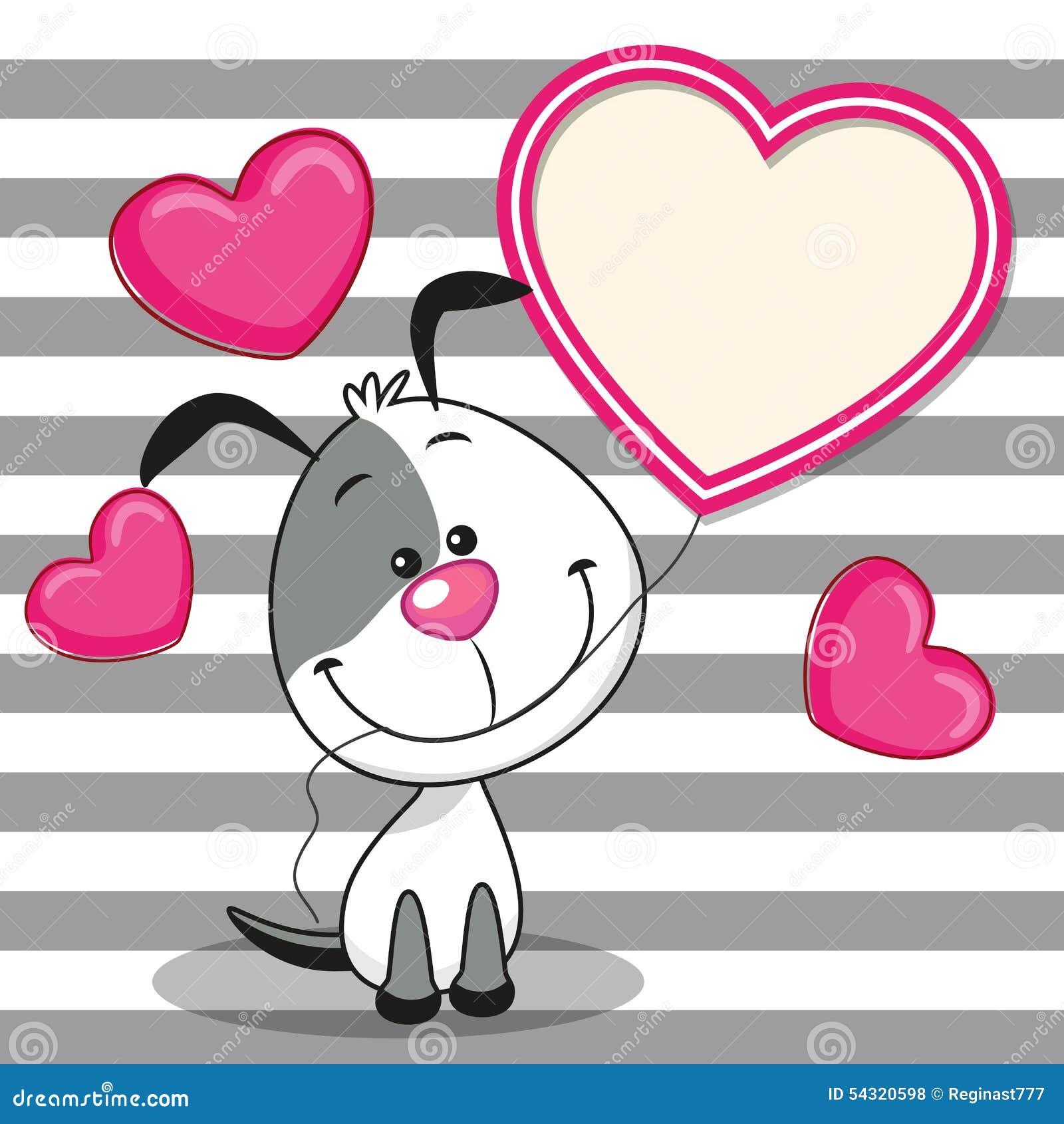Dog with heart frame stock vector. Illustration of illustrations - 54320598