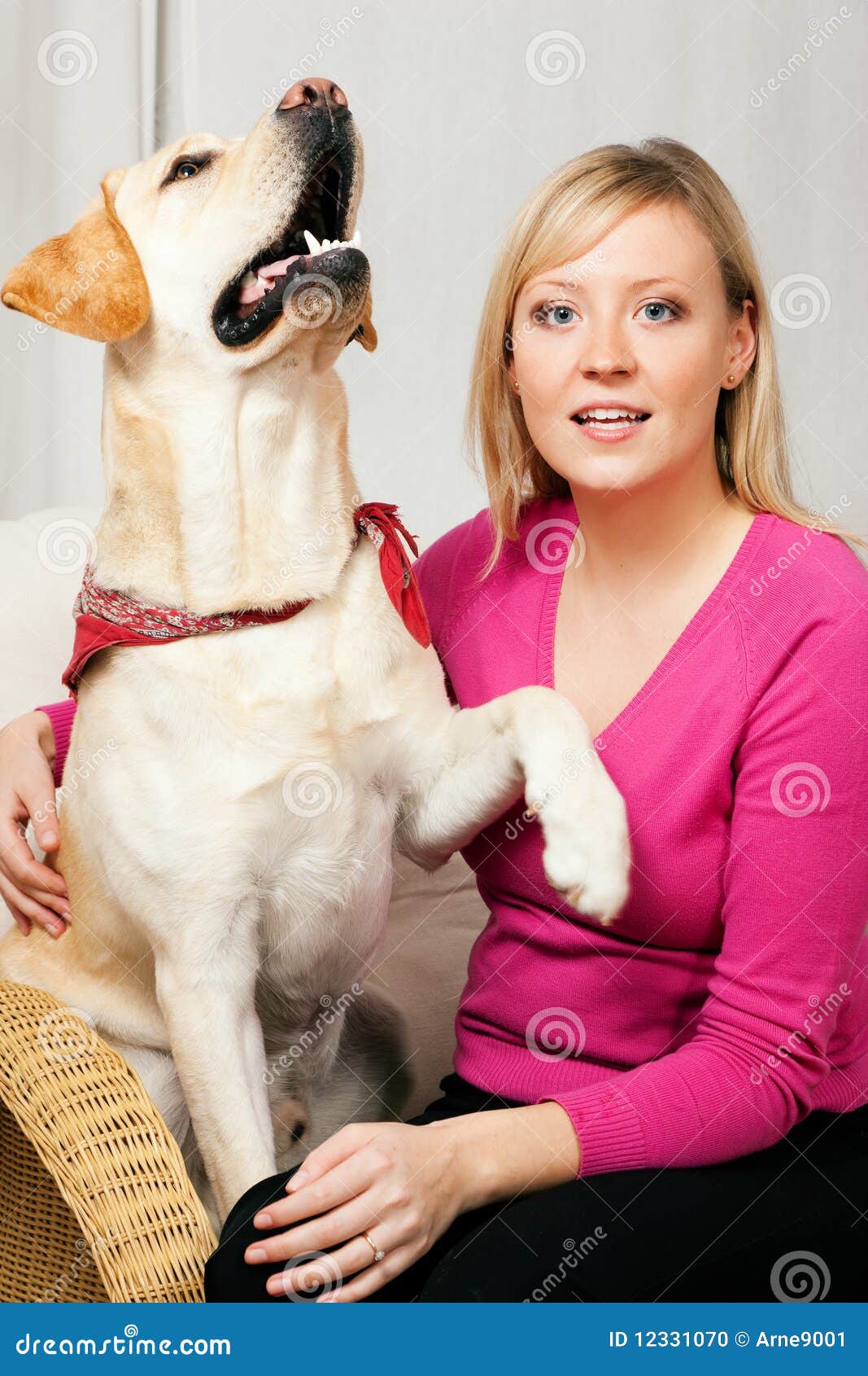 Dog with his mom stock photo. Image of woman, animal - 12331070