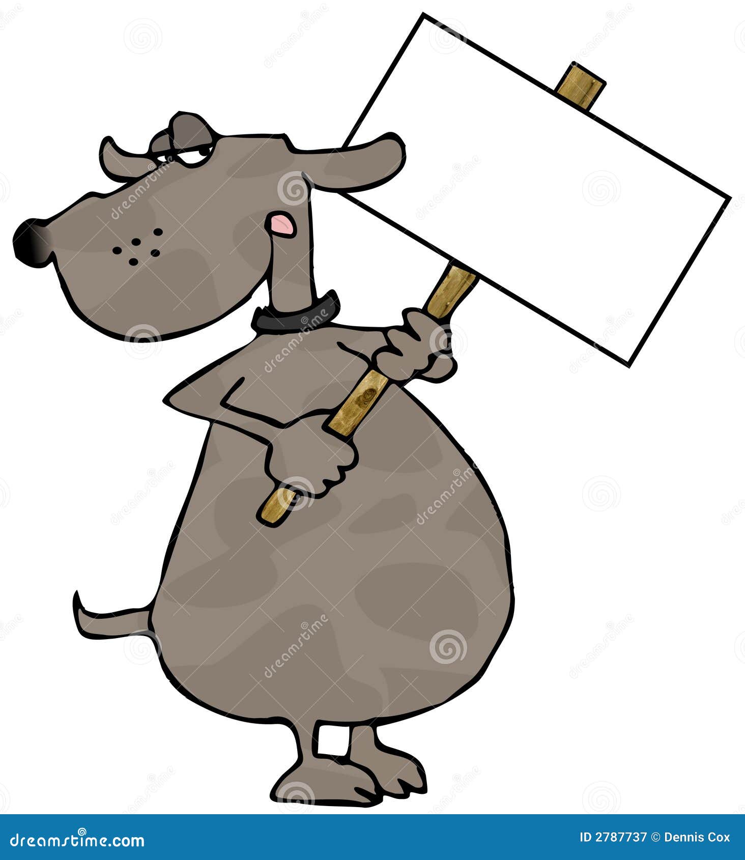 Dog Holding a Sign stock illustration. Illustration of sign - 2787737