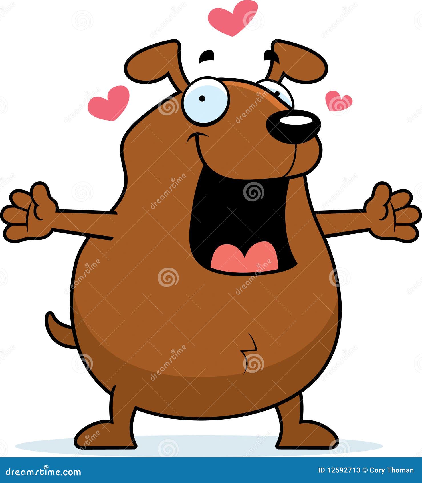 Dog Hug stock vector. Illustration of cartoon, excited - 12592713