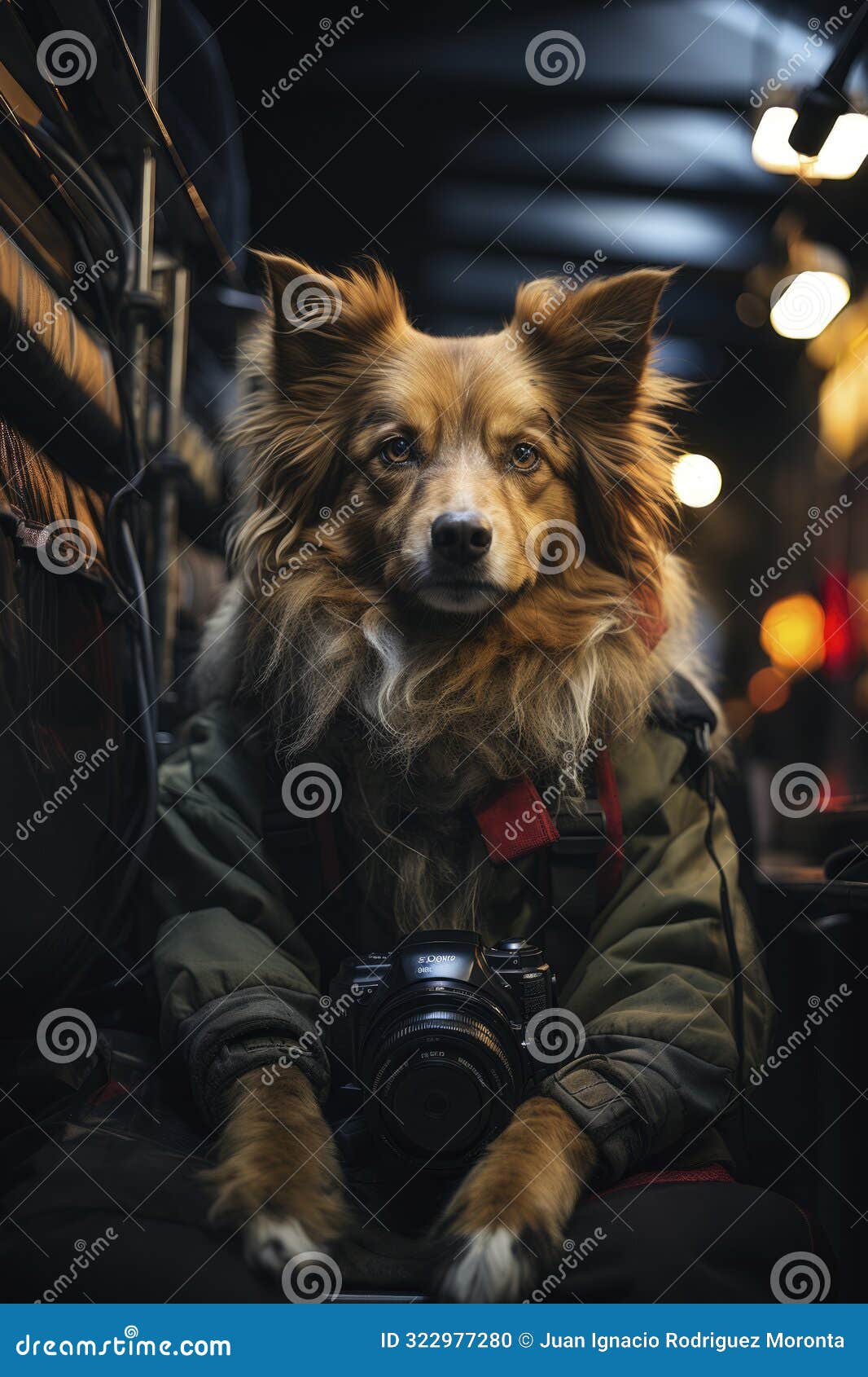 Dog in Human Form Being Filmed with a Camera. Generative Ai Stock ...