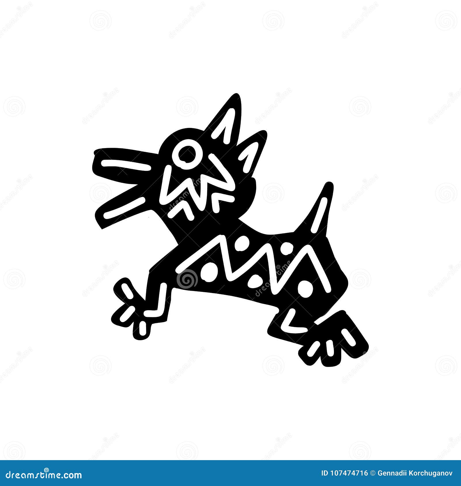Dog icon Aztec stock vector. Illustration of business - 107474716