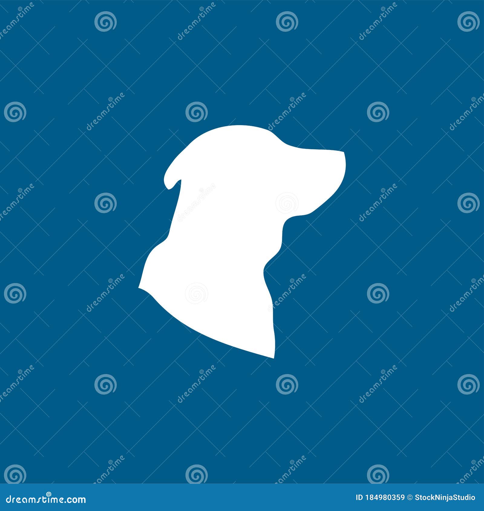 Dog Icon on Blue Background. Blue Flat Style Vector Illustration Stock ...