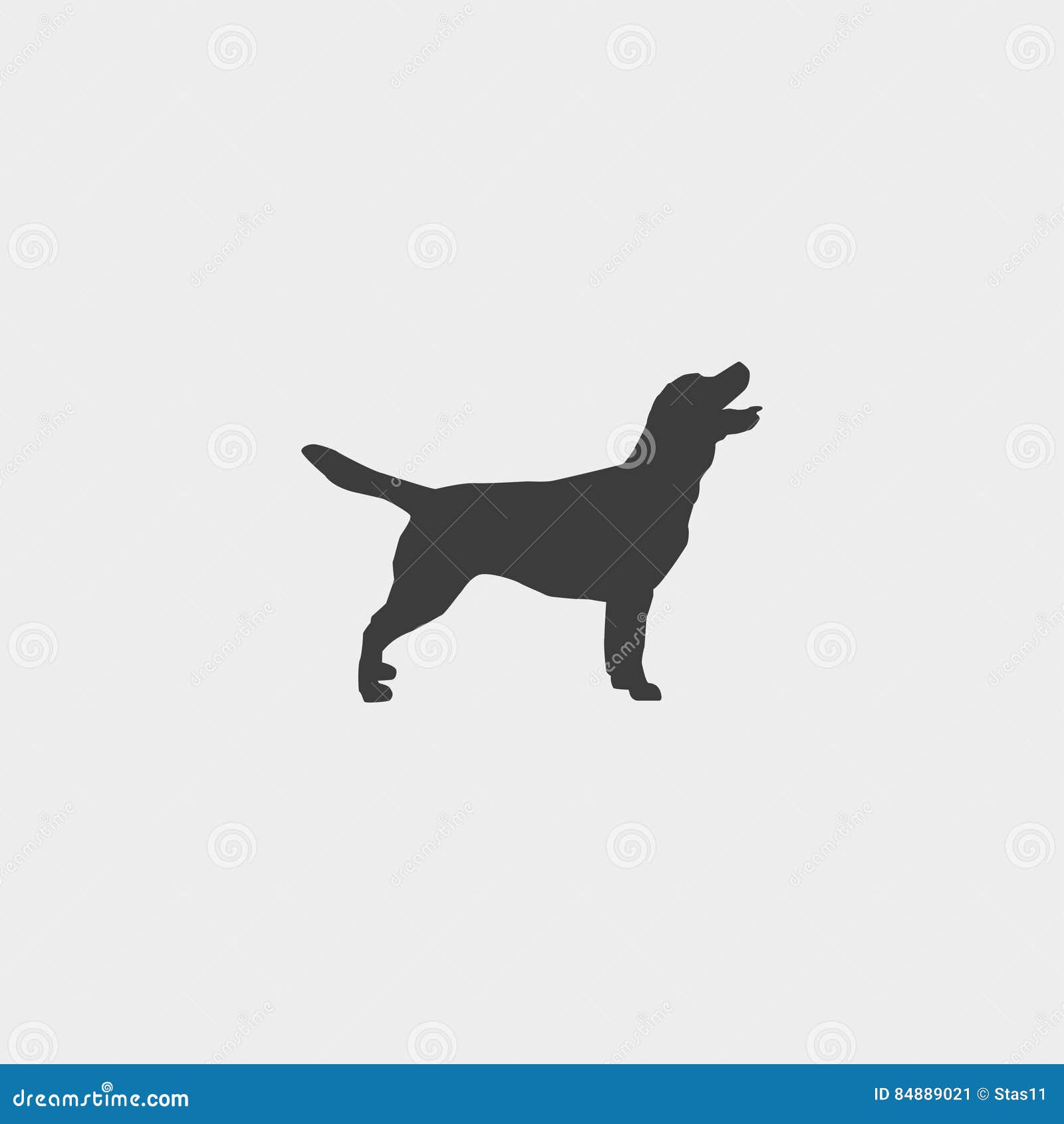 Dog Icon in a Flat Design in Black Color. Vector Illustration Eps10 ...