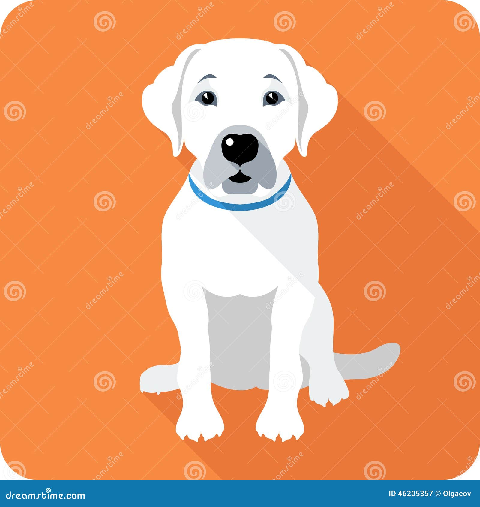 Dog icon flat design stock vector. Illustration of animal - 46205357