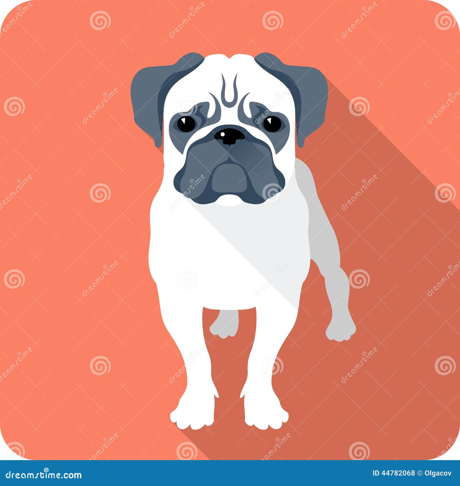 Dog icon flat design stock vector. Illustration of frame - 44782068