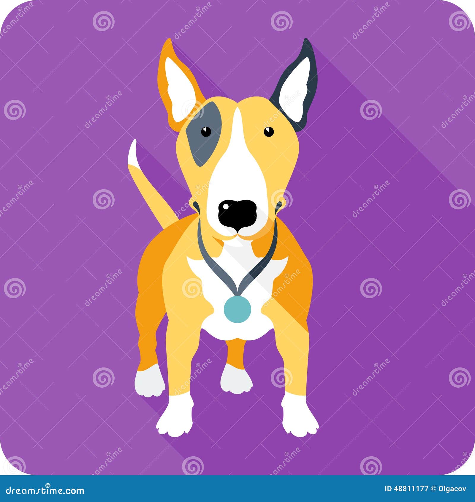 Dog icon flat design stock vector. Illustration of isolated - 48811177