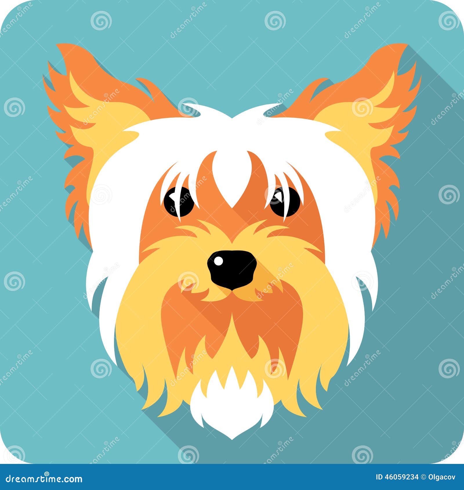 Dog icon flat design stock vector. Illustration of doggy - 46059234