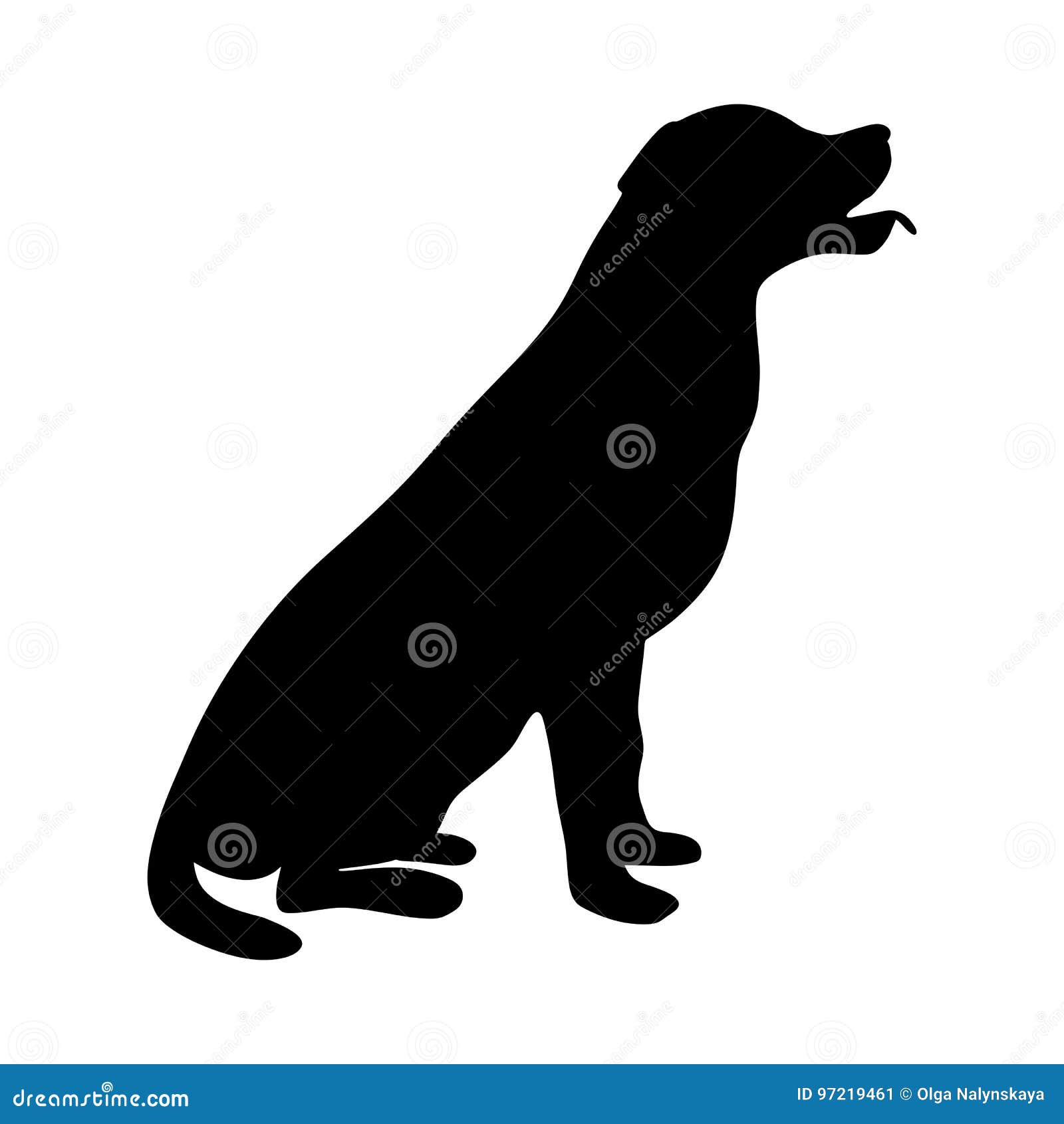 Dog Icon. Labrador Silhouette Sitting Stock Vector - Illustration of ...