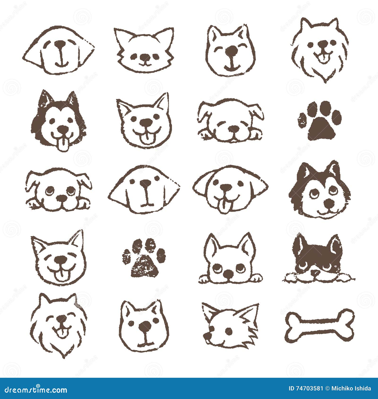 Dog icon set stock illustration. Illustration of cute - 74703581