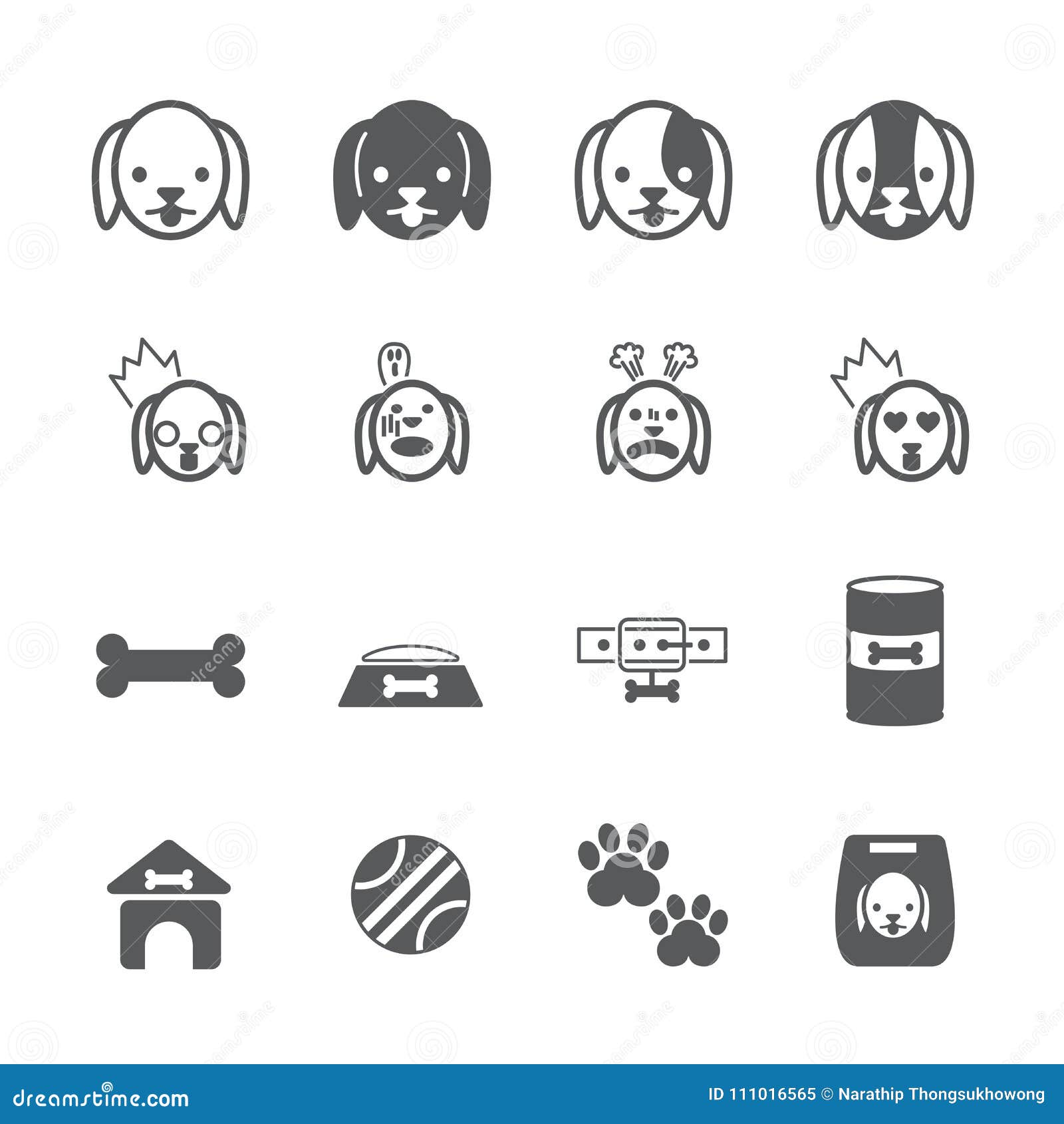 Dog icon set stock vector. Illustration of life, icon - 111016565