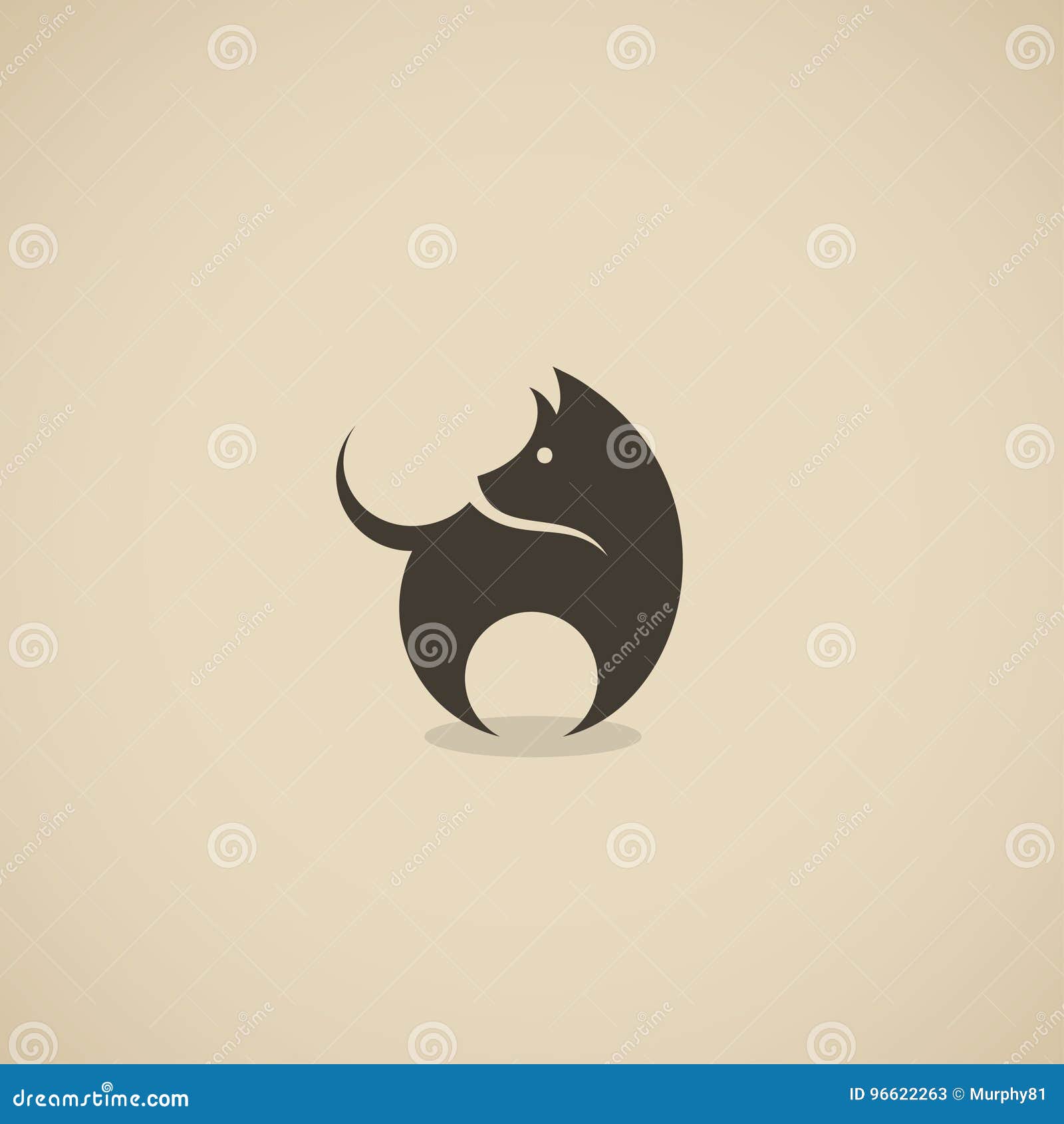 Minimalistic Dog Icon - Vector Illustration Stock Vector - Illustration ...