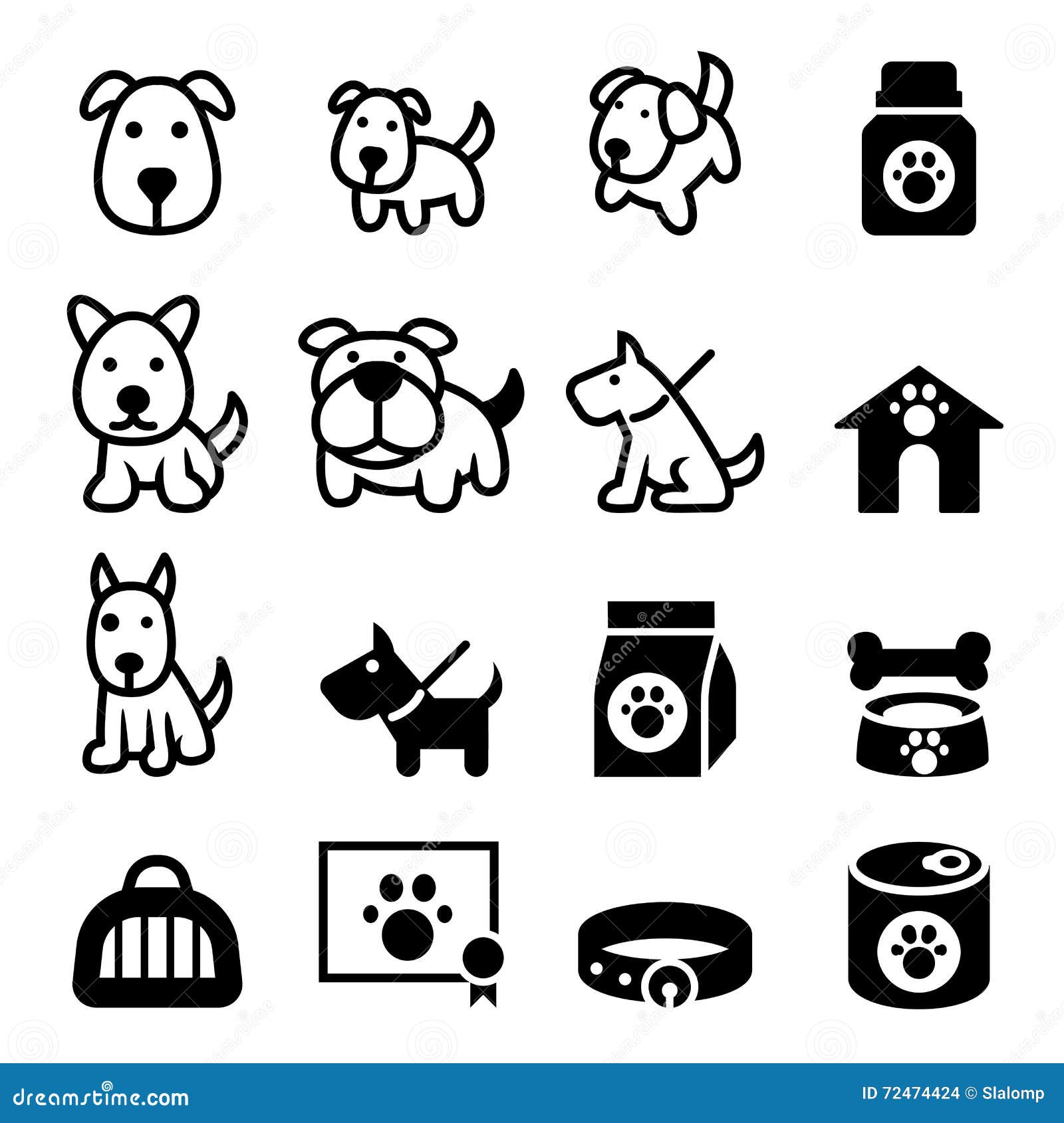 Dog icon stock illustration. Illustration of outline - 72474424