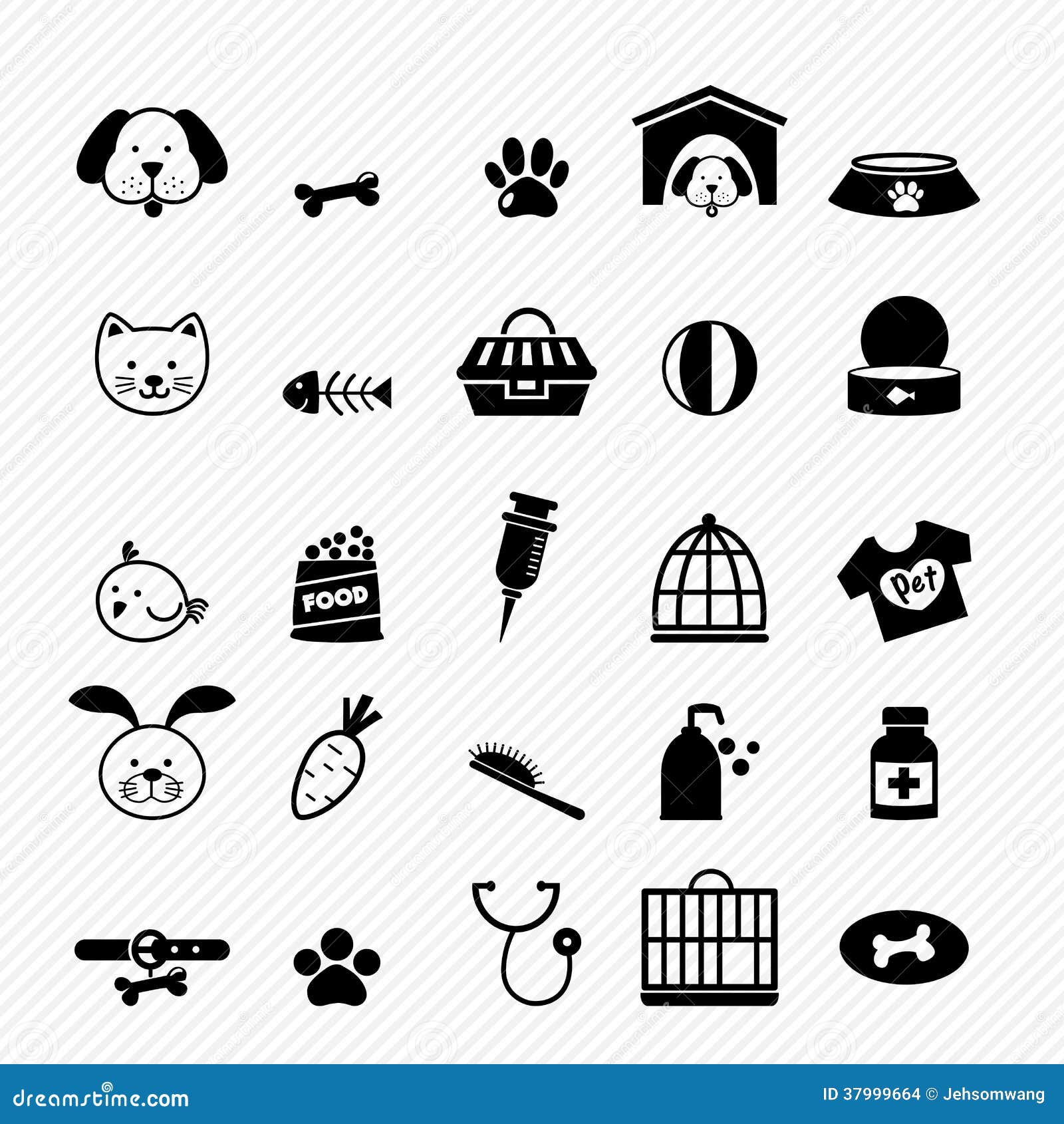Dog icons stock vector. Illustration of hygiene, humor - 37999664