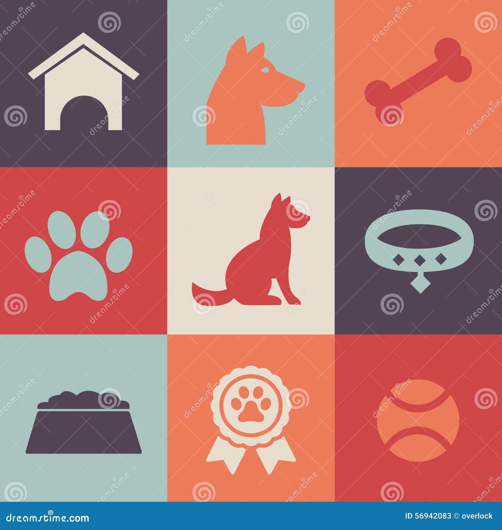 Dog Icons Pack stock vector. Illustration of collection - 56942083