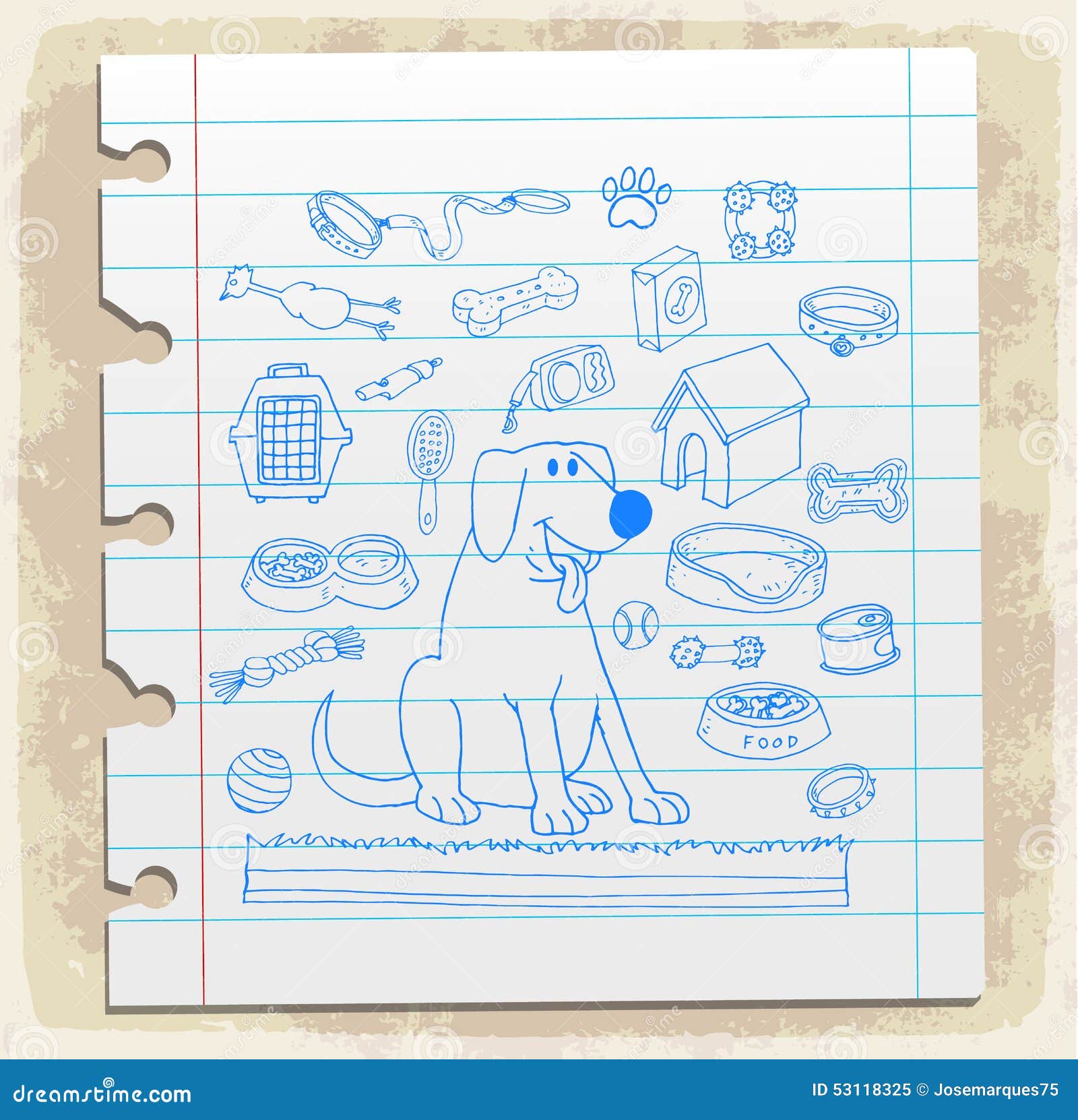 Dog Icons on Paper Note, Vector Illustration Stock Vector ...