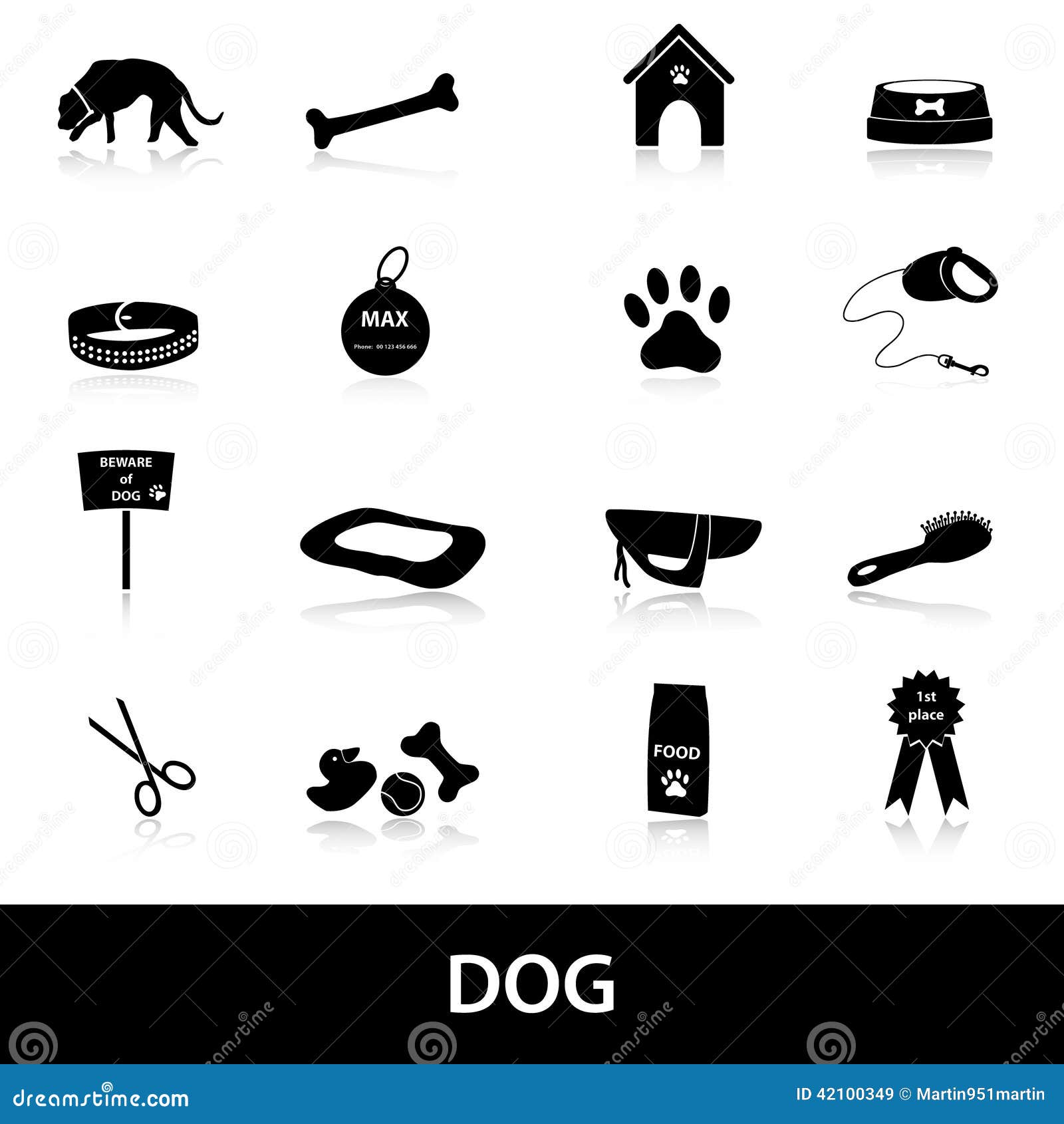 Dog icons set eps10 stock vector. Illustration of mamal - 42100349