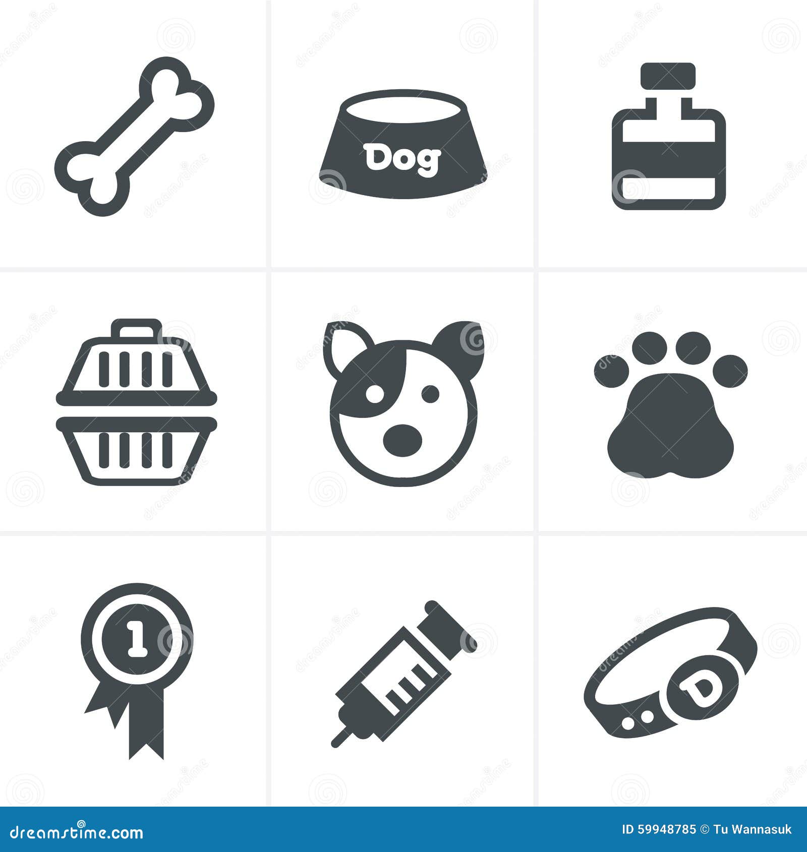 Dog Icons Set, Vector Design Stock Illustration - Illustration of ...