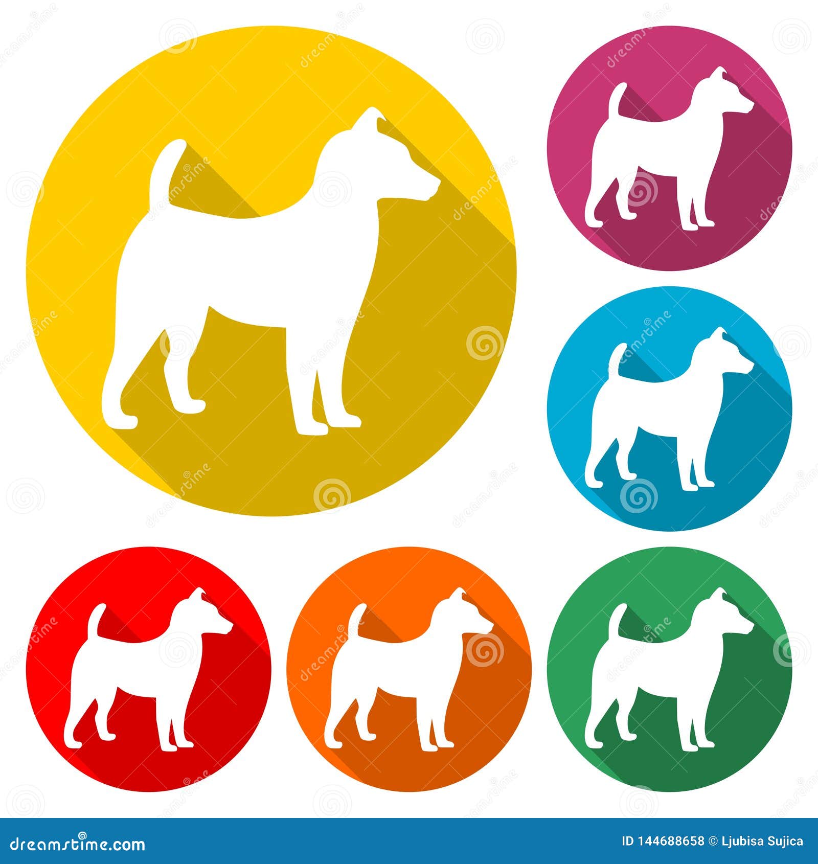 Dog Icons Set - Vector Illustration Icon Stock Vector - Illustration of ...