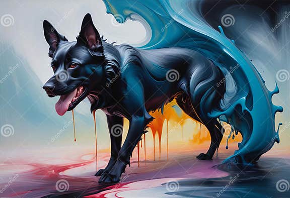 Dog-Inspired Abstract Expressionism Stock Illustration - Illustration ...