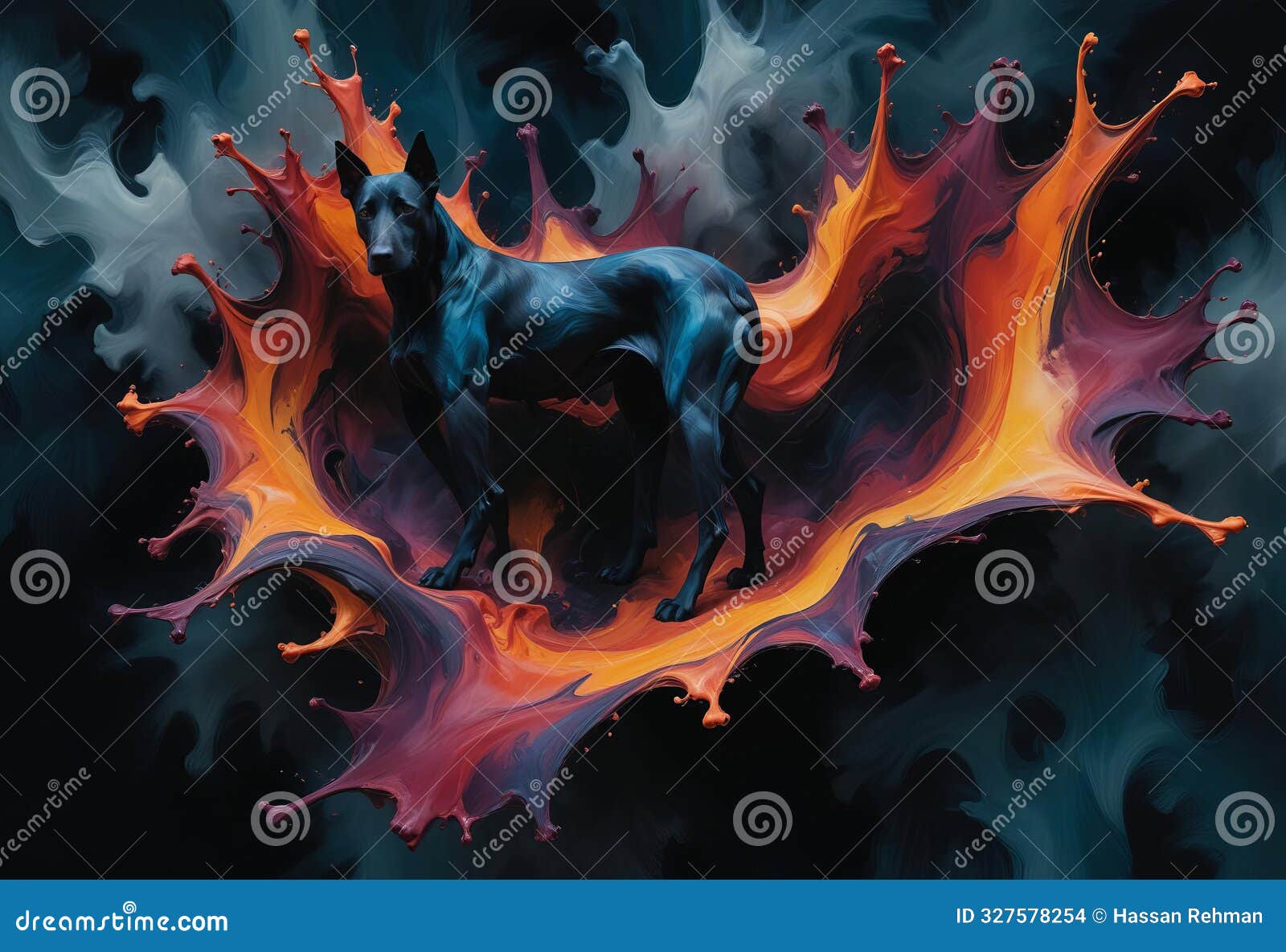 Dog-Inspired Abstract Expressionism Royalty-Free Stock Image ...