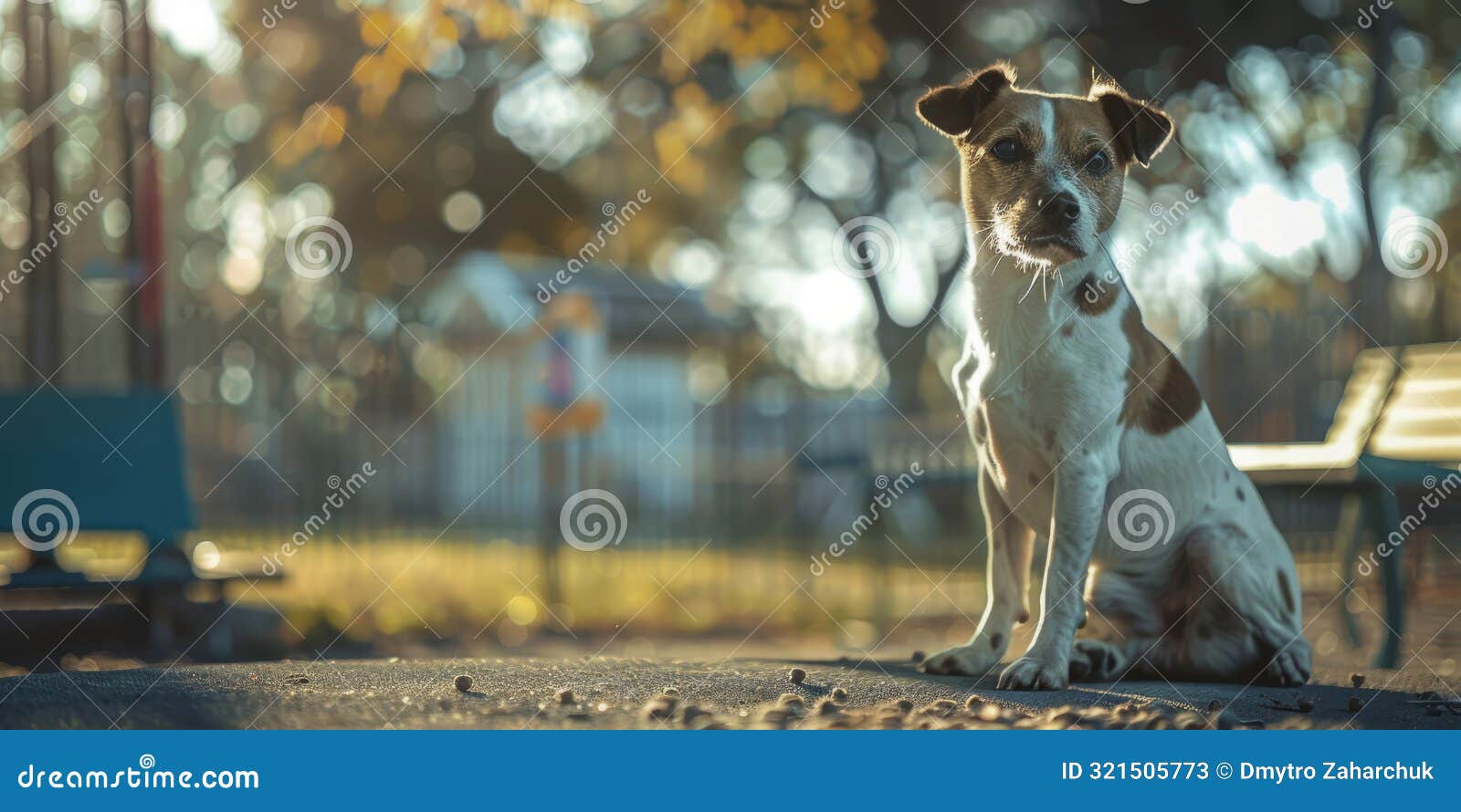 A Dog with Its Ears Back, Tail Tucked, Looking Dejected in an Empty Dog ...