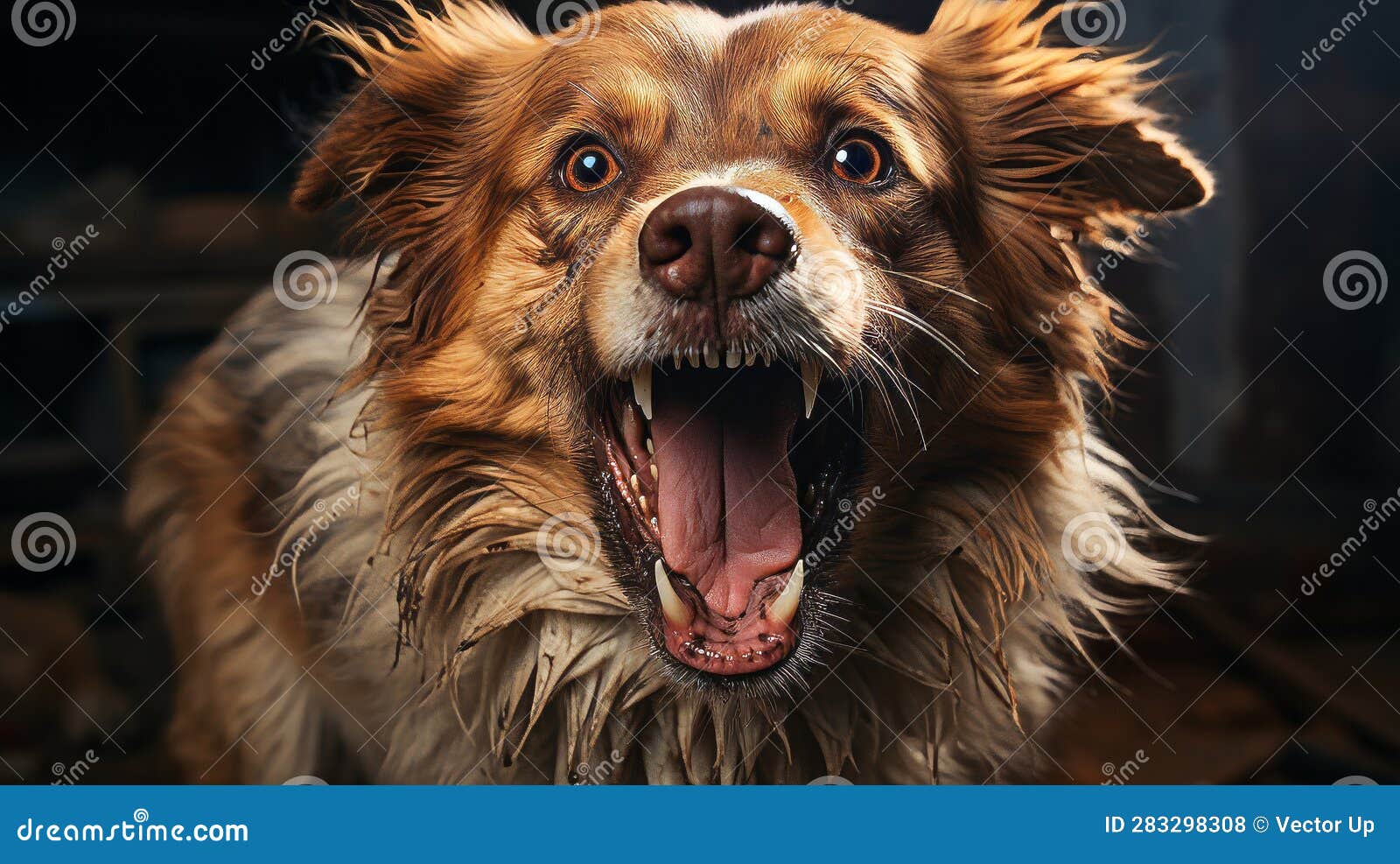 A Dog with Its Mouth Open. Generative AI. Stock Illustration ...
