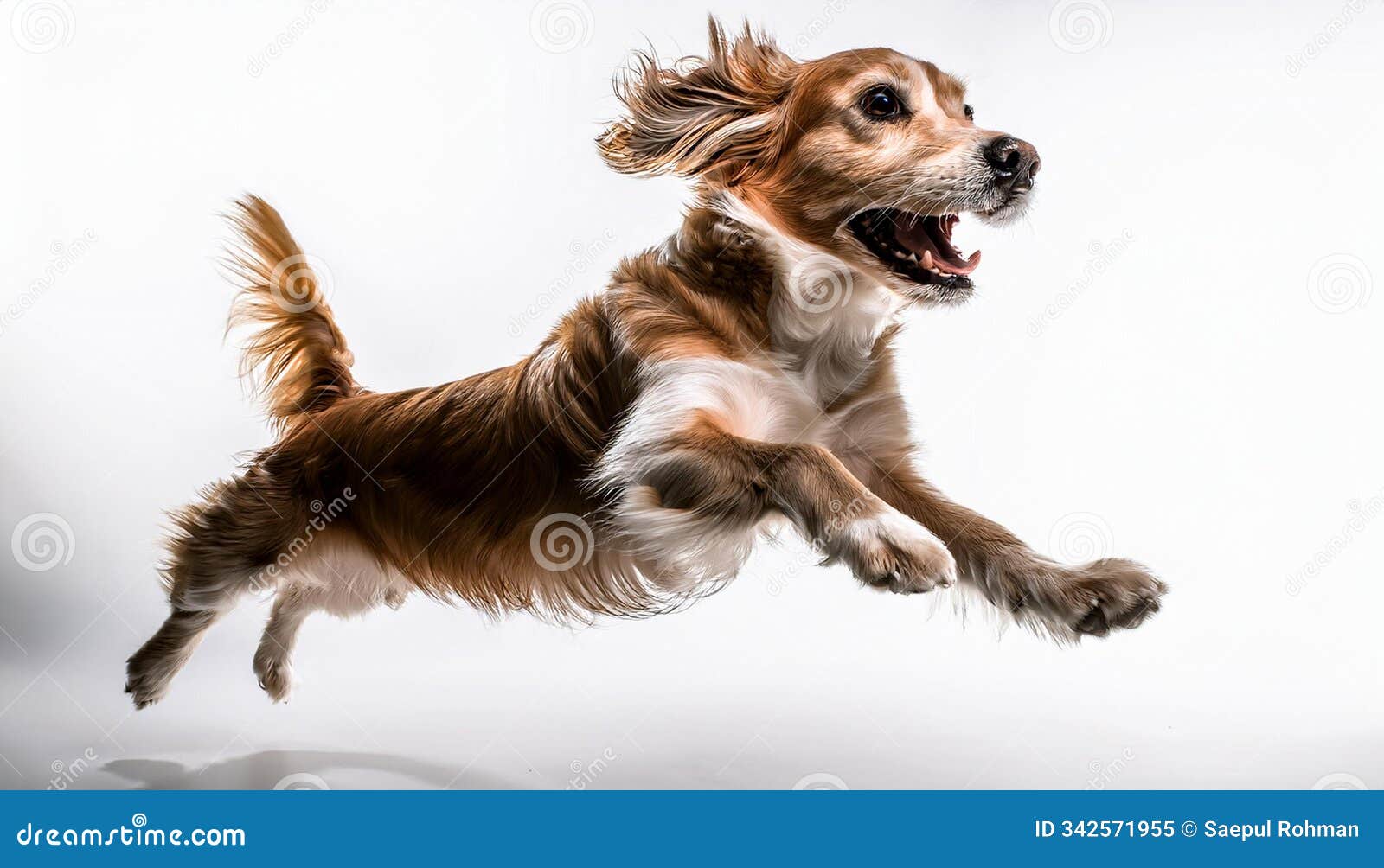 Terrier Dog Isolated on White Jumping and Flying High Stock ...