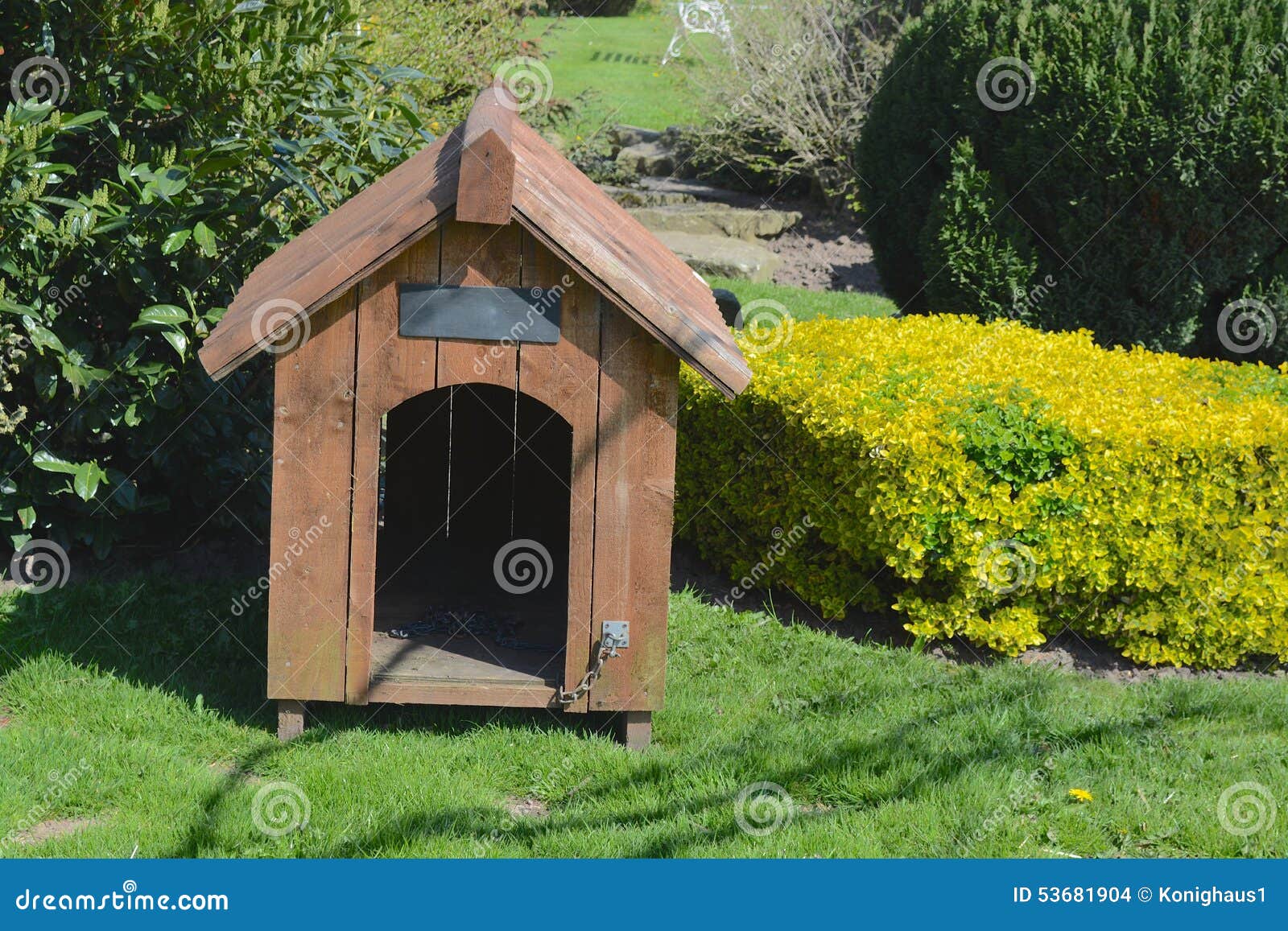 Dog kennel stock photo. Image of shrubs, grass, empty - 53681904
