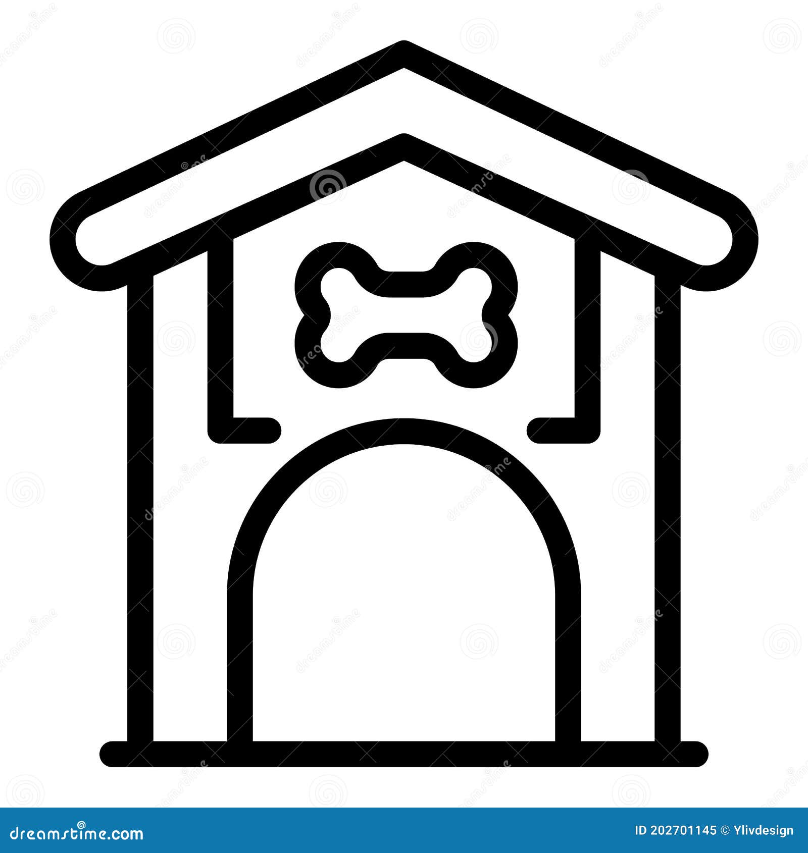 Dog Kennel Icon, Outline Style Stock Vector - Illustration of design ...