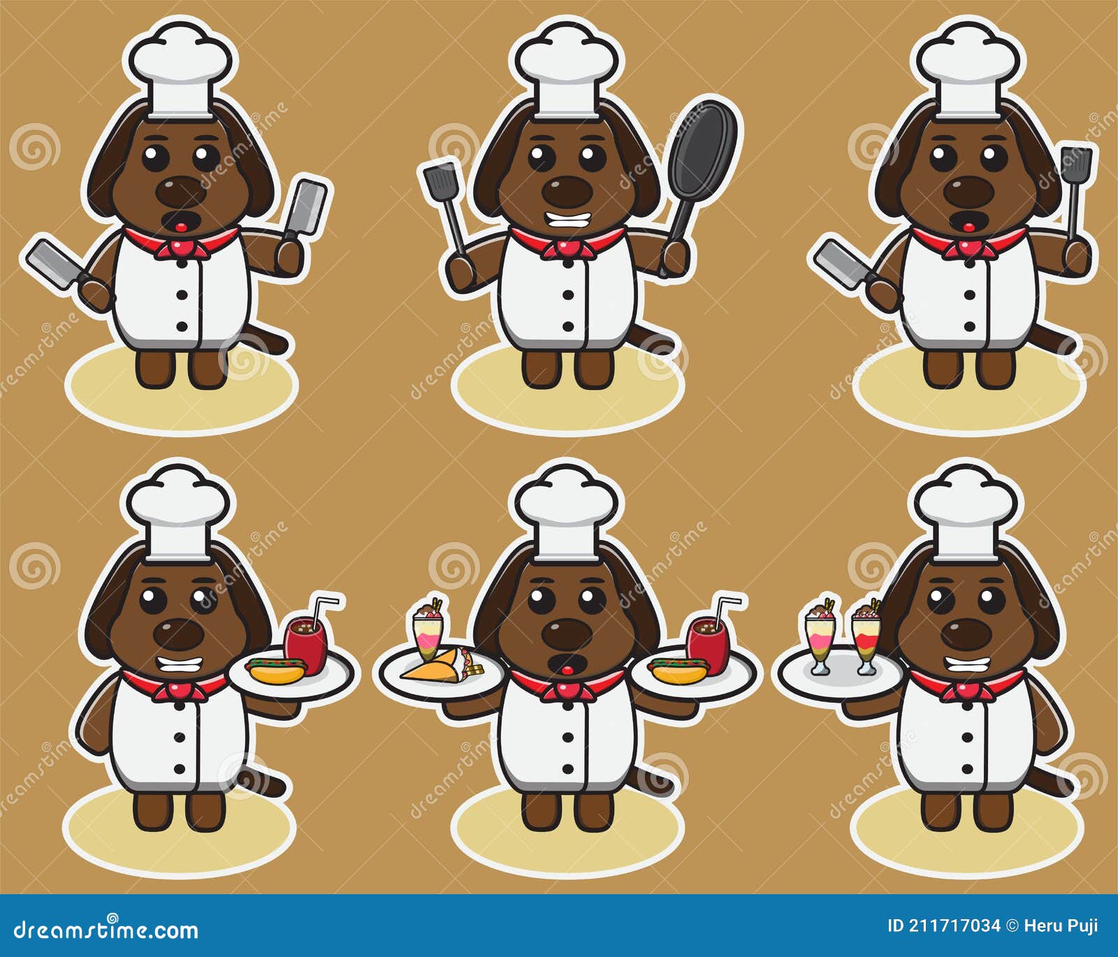 Vector Illustration of Cute Dog Chef Cartoon. Stock Vector ...