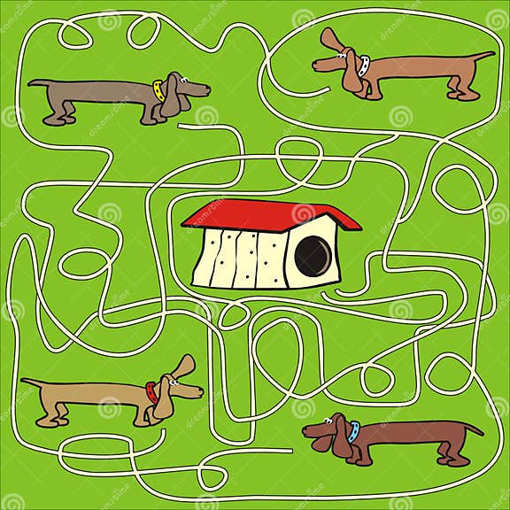 Dog - Labyrinth, Leisure Activity, Eps. Stock Vector - Illustration of ...