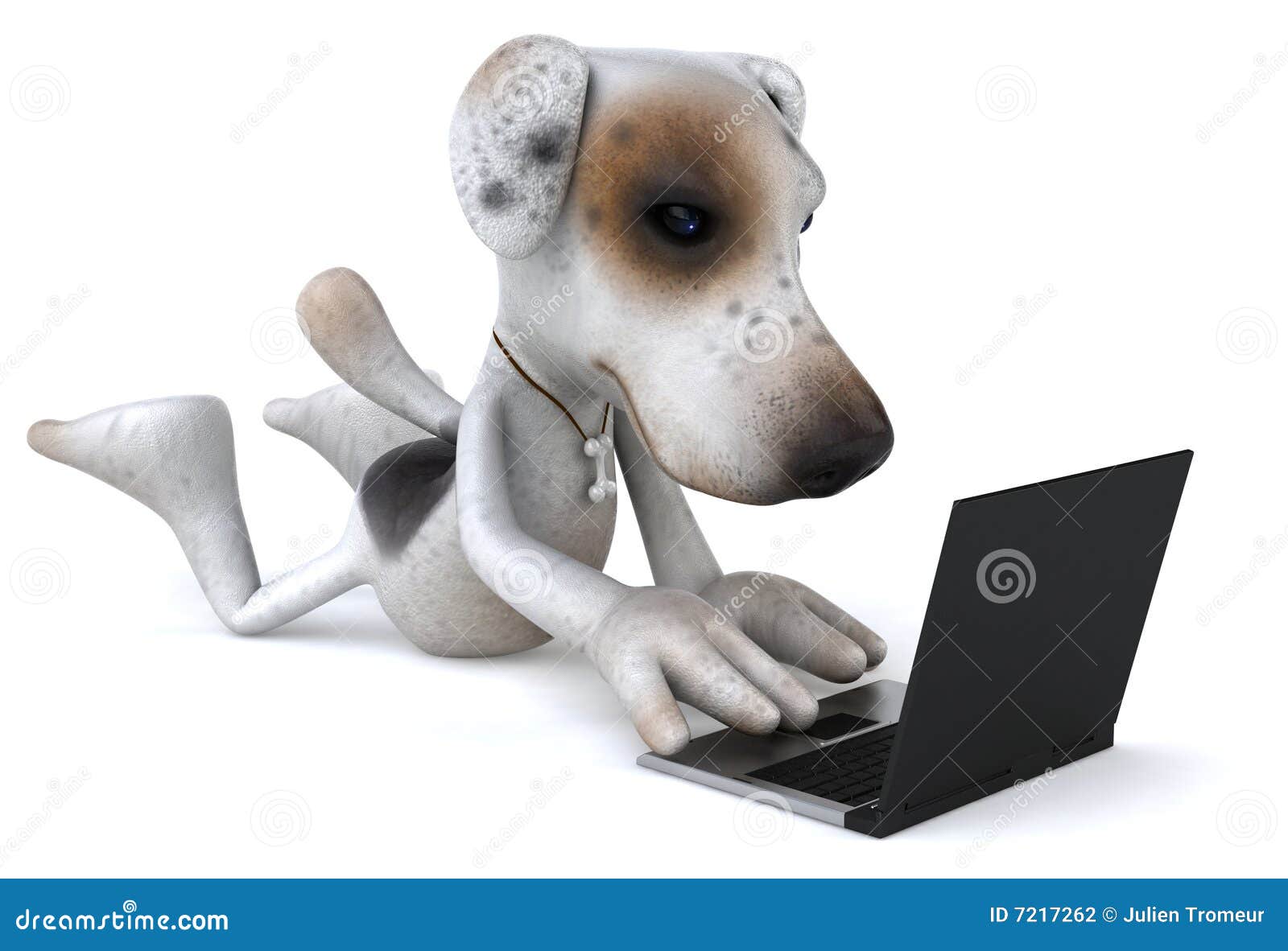 Dog with a laptop stock illustration. Illustration of brown - 7217262