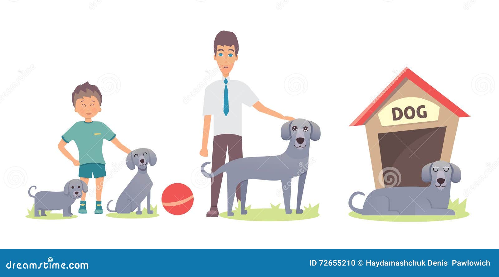 Dog life vector Set stock vector. Illustration of care - 72655210