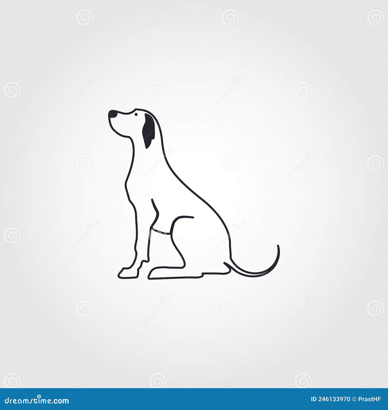 Dog Line Icon Vector Design Illustration. Simple Dog Line Art Stock ...