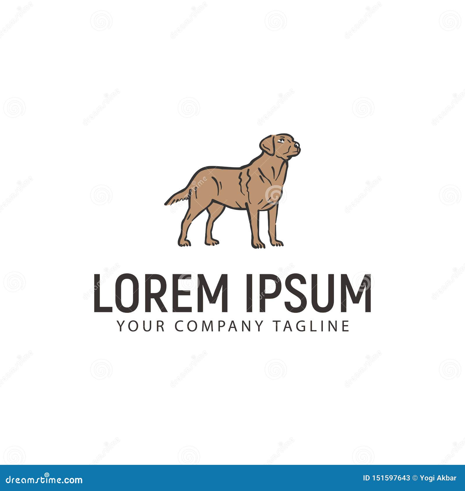 Dog Logo. Hand Drawn Design Concept Template Stock Vector ...