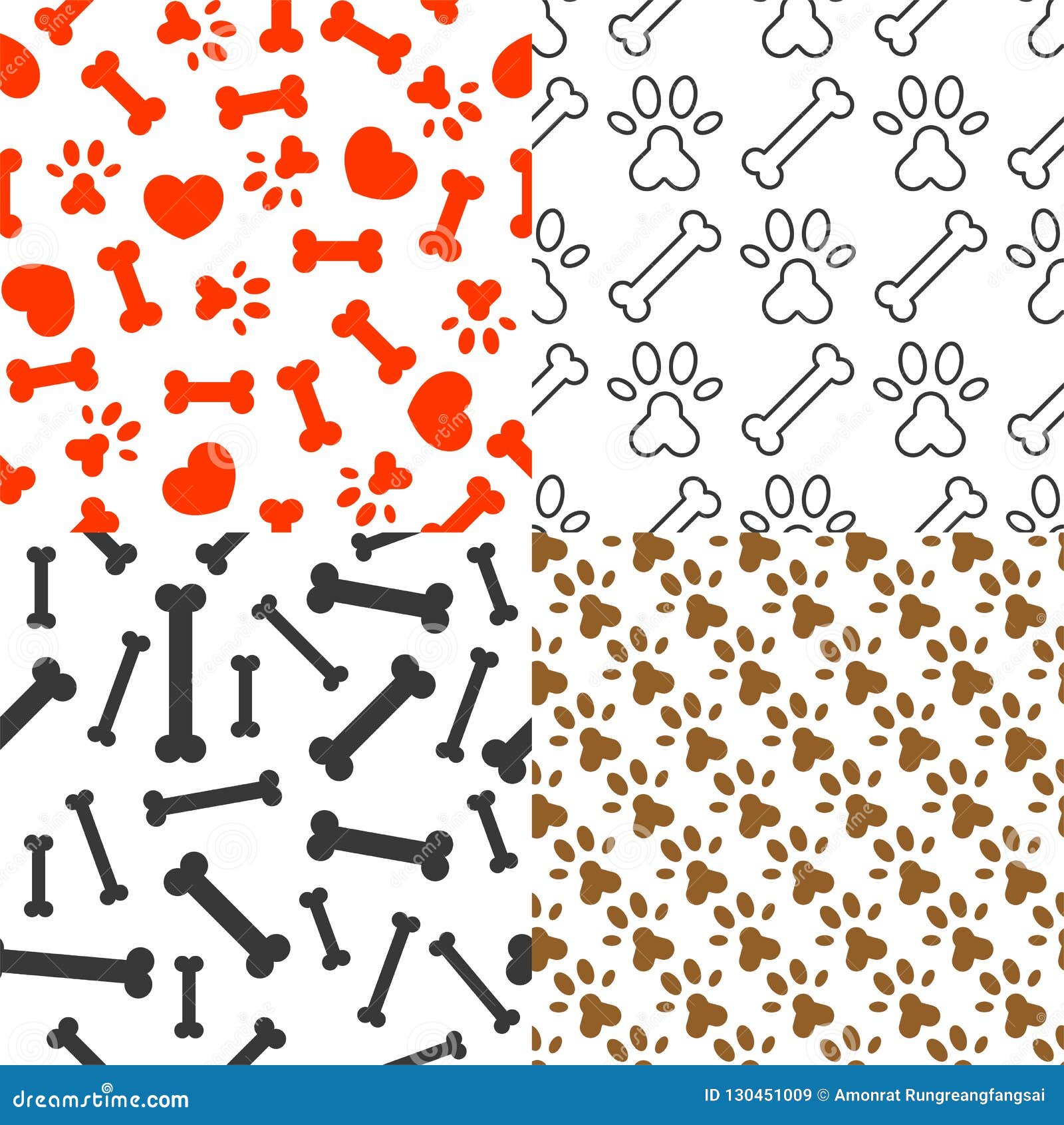 Dog Lover Seamless Pattern Theme for Use As Backdrop or Wallpaper Stock ...