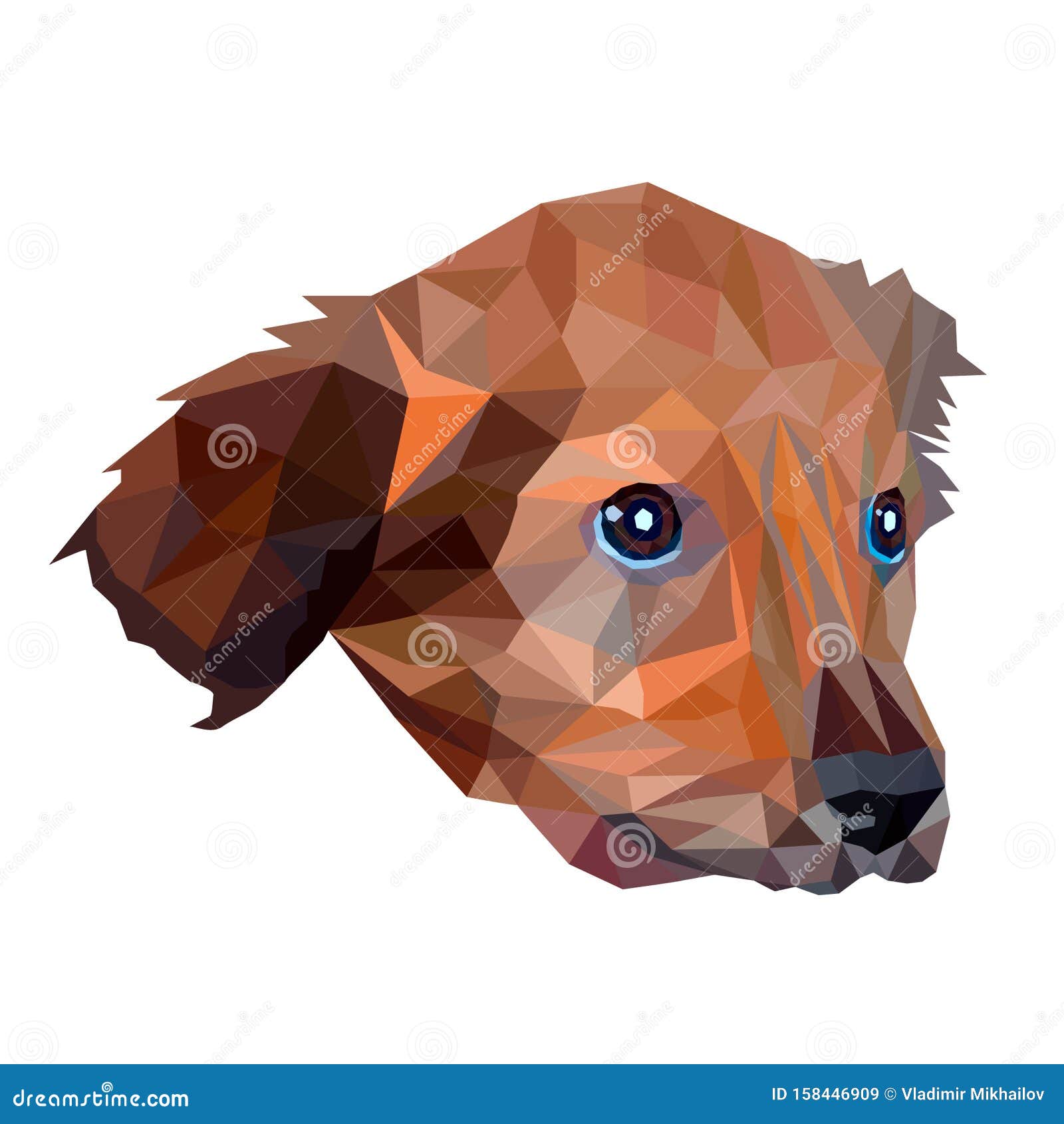 Dog Low Poly stock vector. Illustration of minimalistic - 158446909