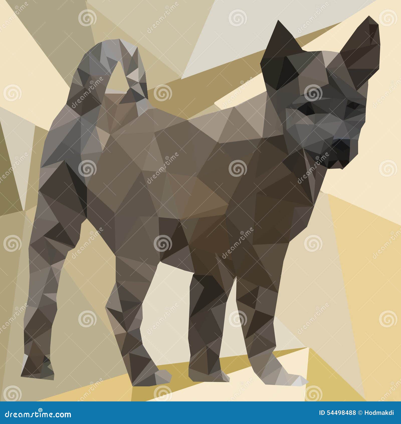 Dog Low Polygon stock illustration. Illustration of puppy - 54498488