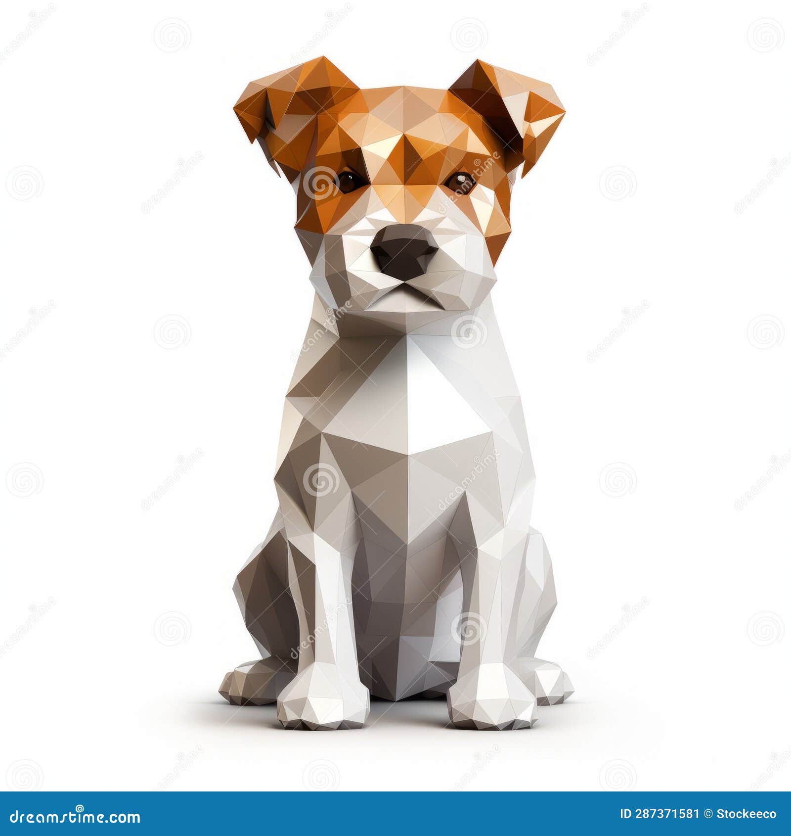 Low Poly Dog Illustration with Photorealistic Detailing Stock ...