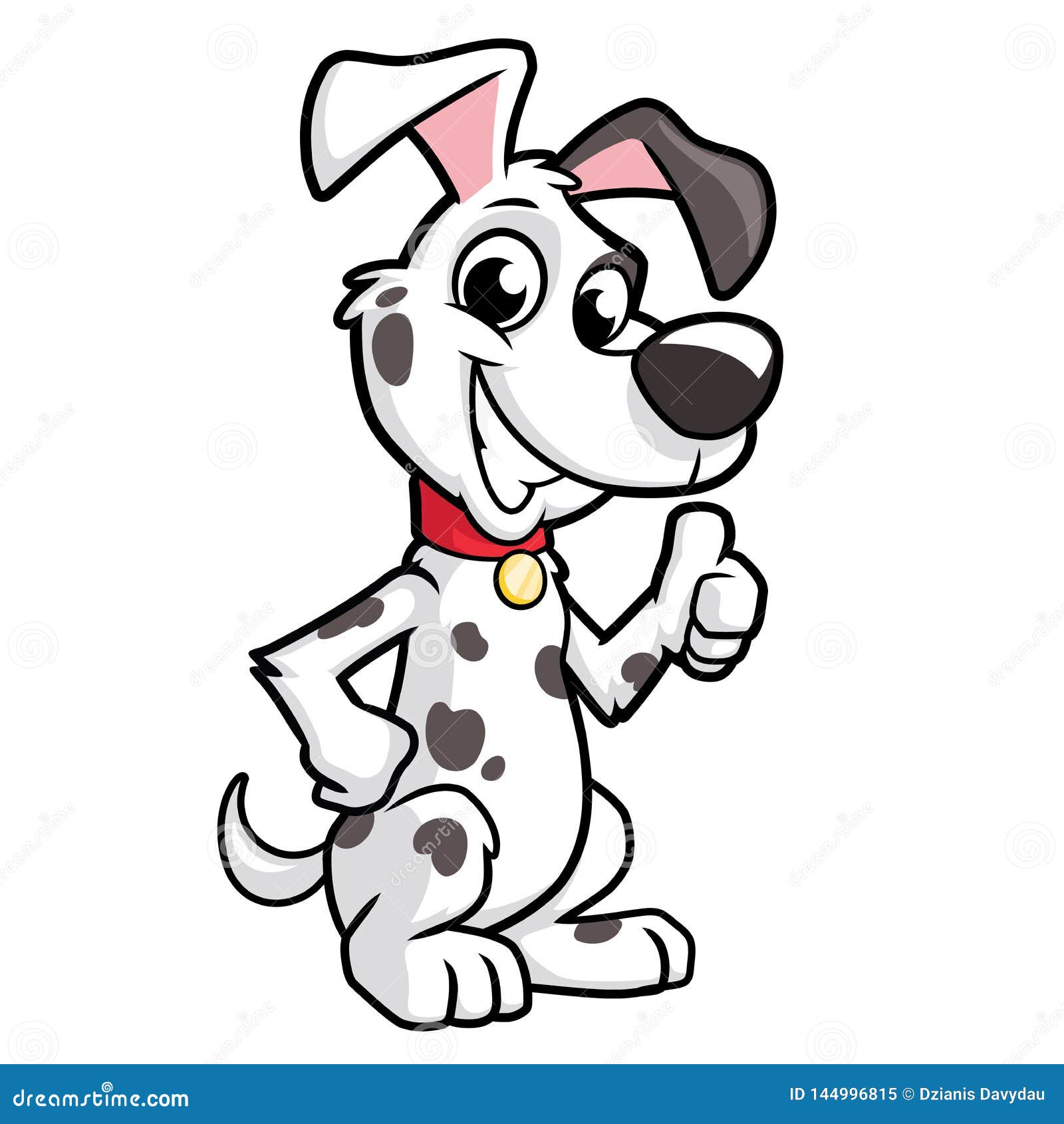 Dog Making Thumb Up Gesture Stock Vector - Illustration of dalmatian ...