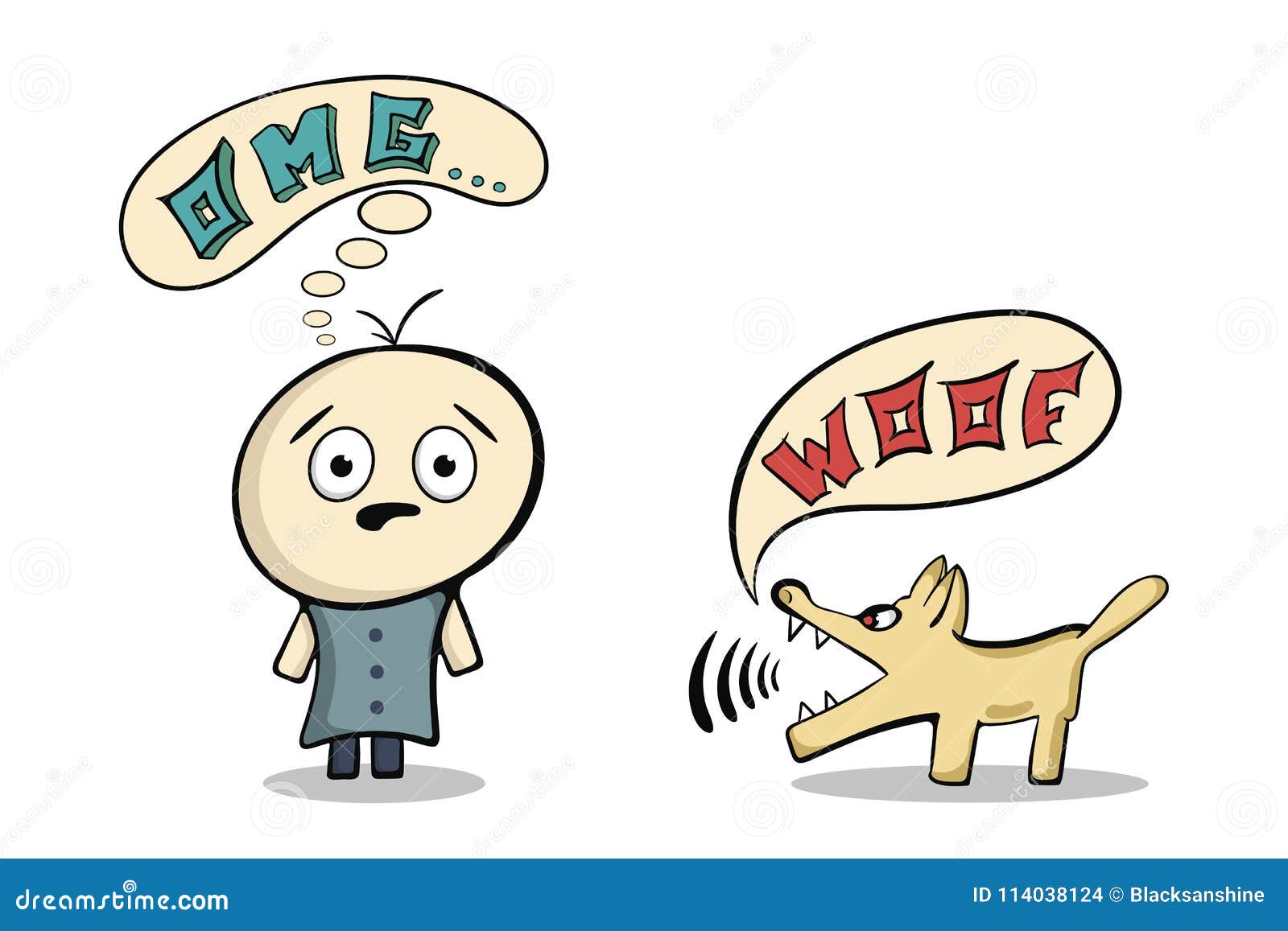 Dog and man stock vector. Illustration of confusion - 114038124