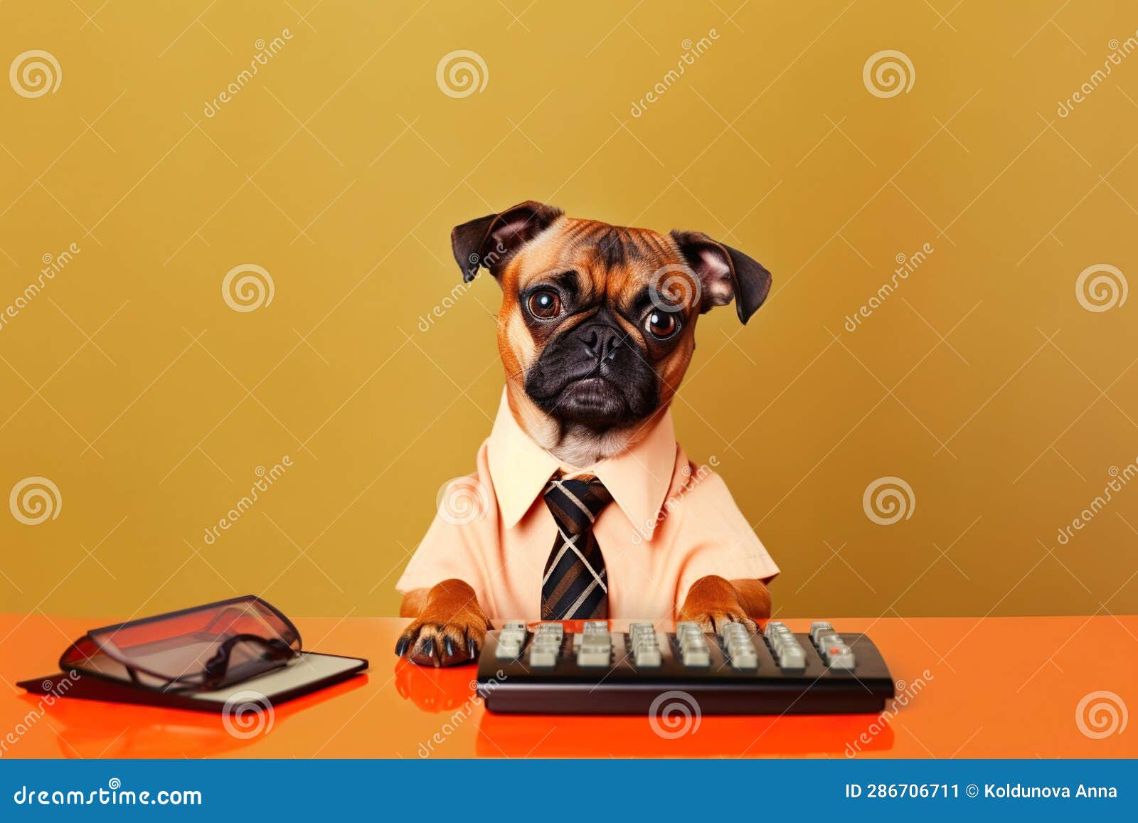 Dog Manager in Office, Created with Generative AI Technology Stock ...