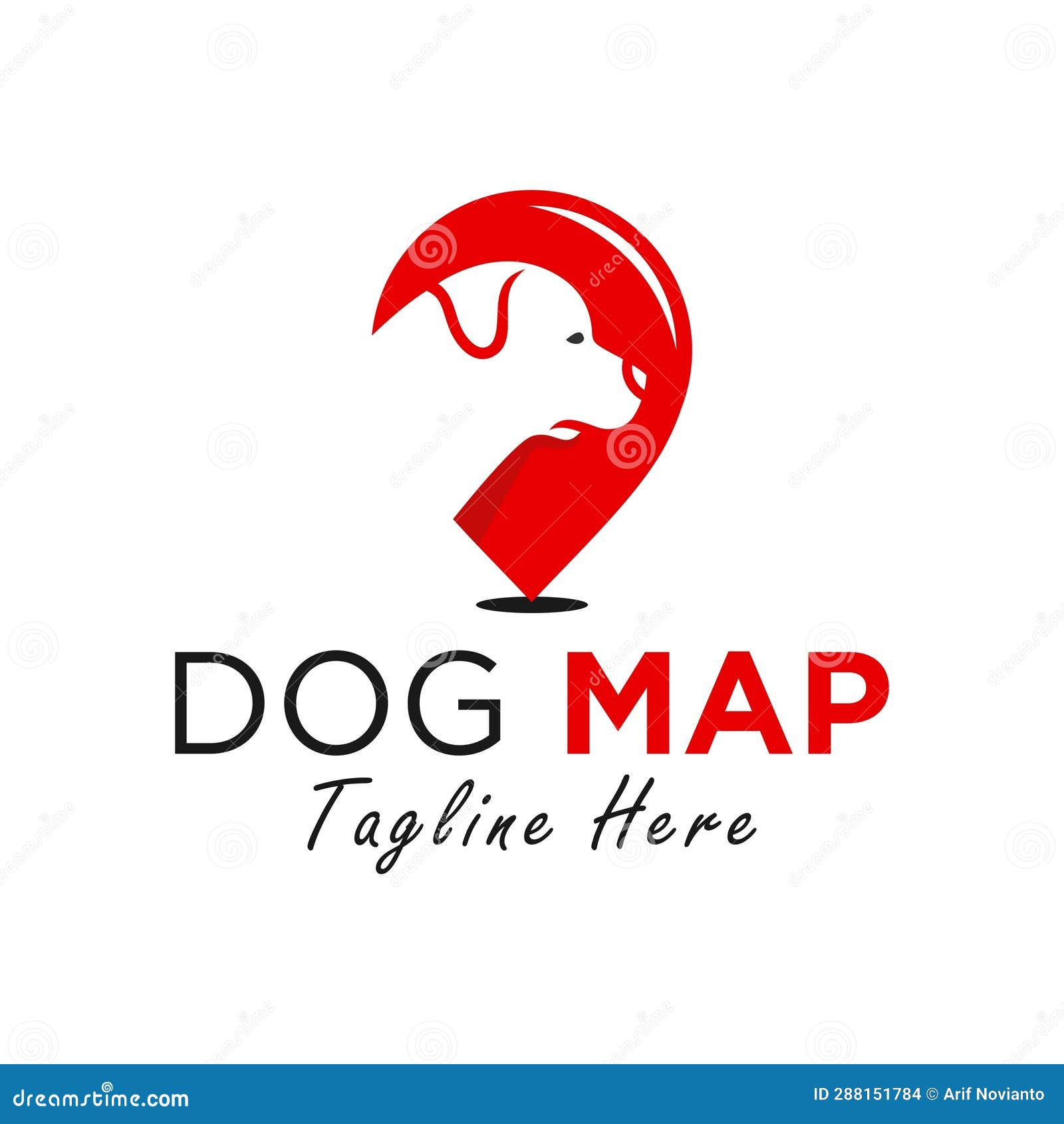 Dog Map Vector Illustration Logo Stock Illustration - Illustration of ...