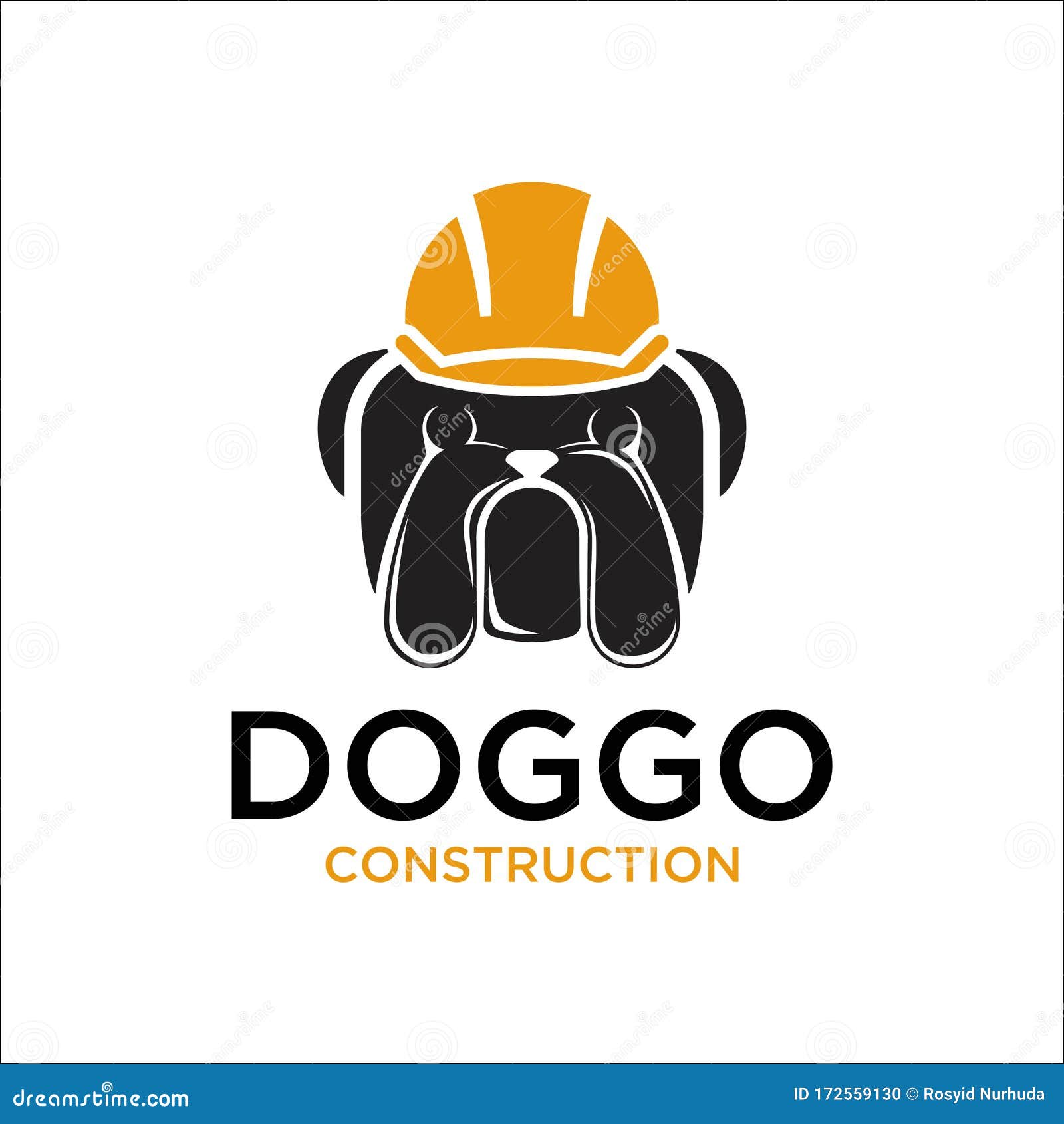 Dog Mascot Logo Vector Using a Construction Helmet Stock Vector ...