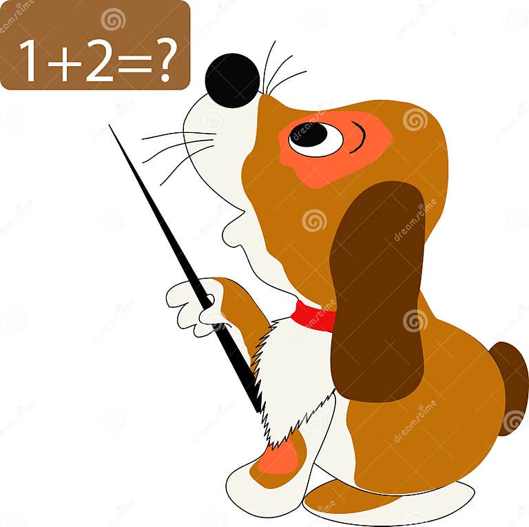 Dog and mathematics stock vector. Illustration of educational - 14228196